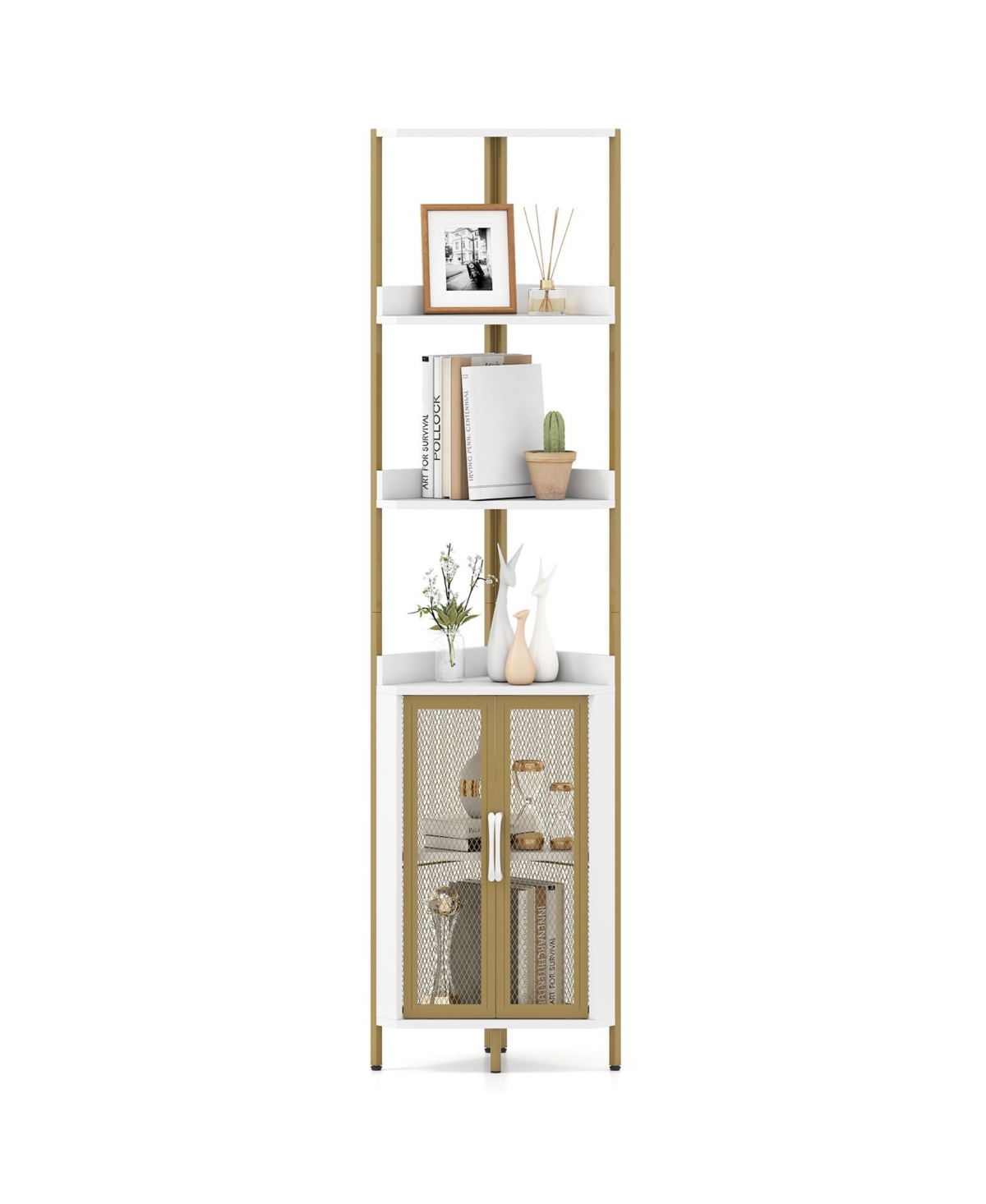 Click here for Gymax 6-Tier Corner Shelf 67 Tall Corner Bookshelf... prices