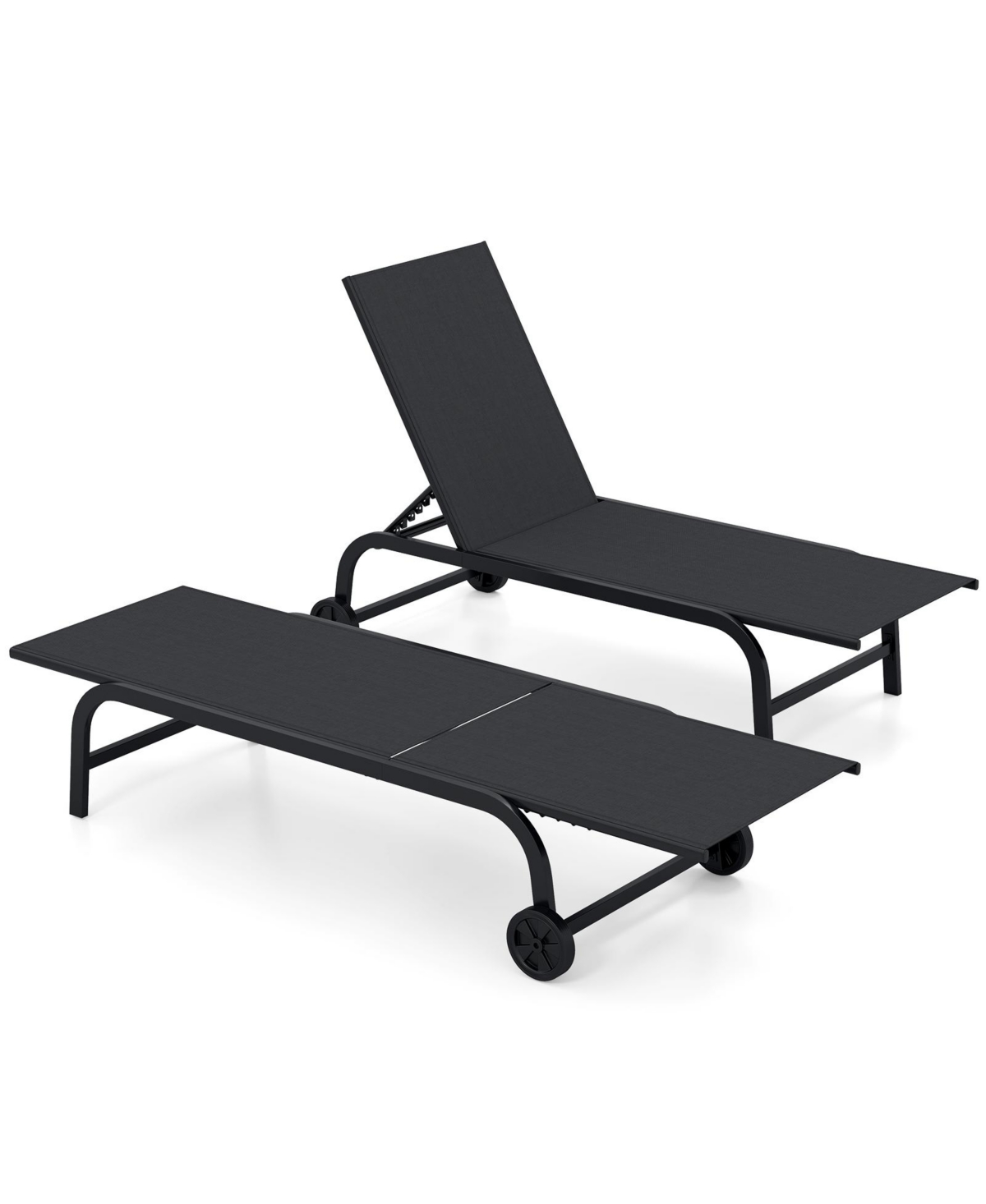 Click here for Gymax Outdoor Chaise Lounge Chair Set of 2 with Wh... prices