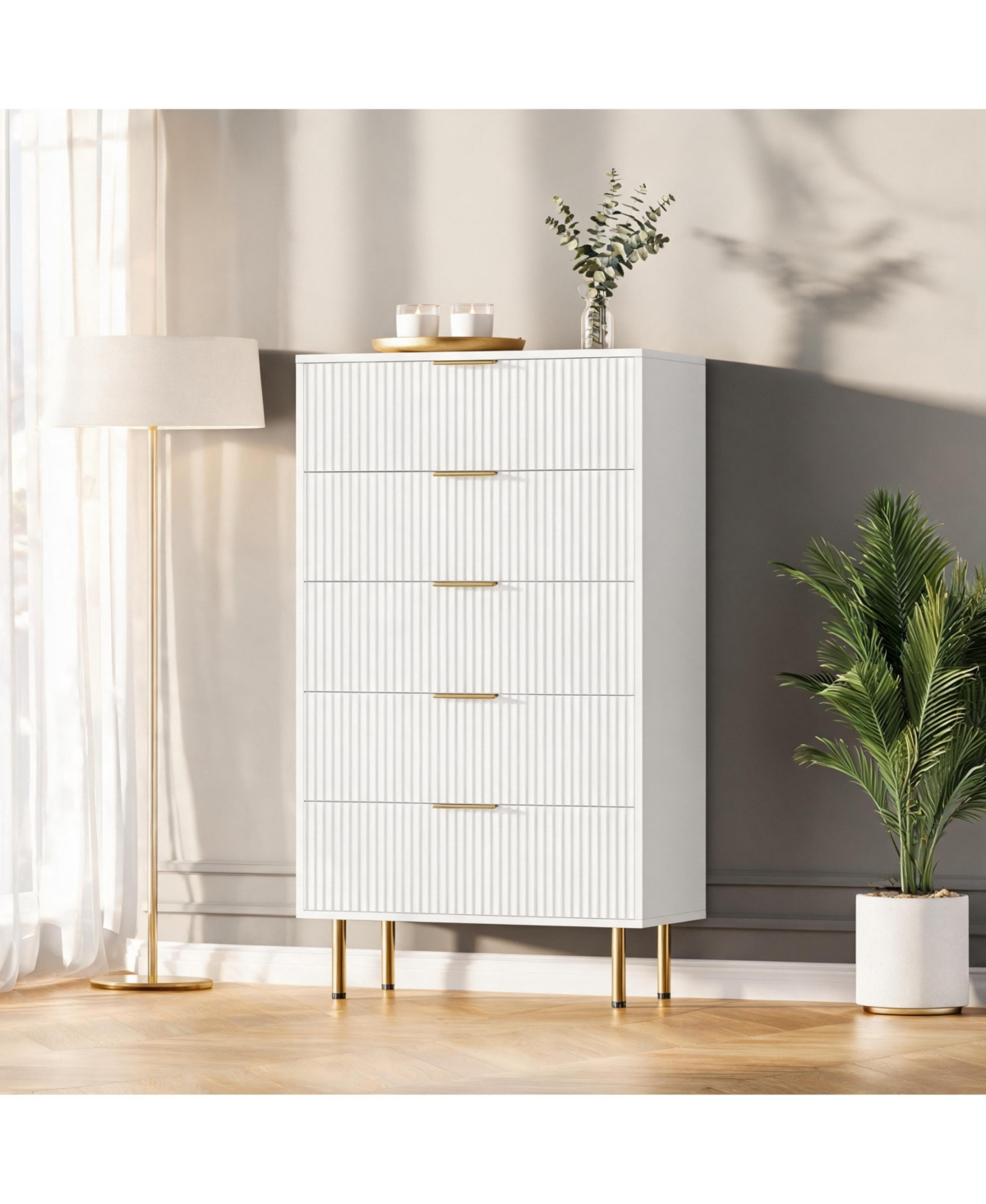Click here for homfan Fluted Wood Dresser - 5 Drawer or 6 Drawer... prices