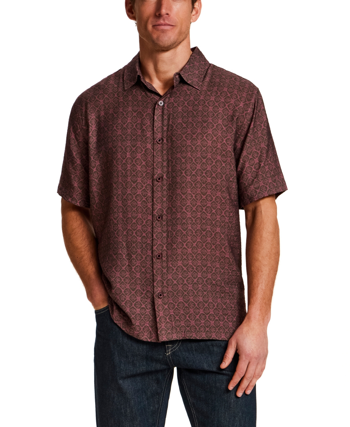 Click here for Vintage & Black Mens Short-Sleeve Petal Print Shir... prices