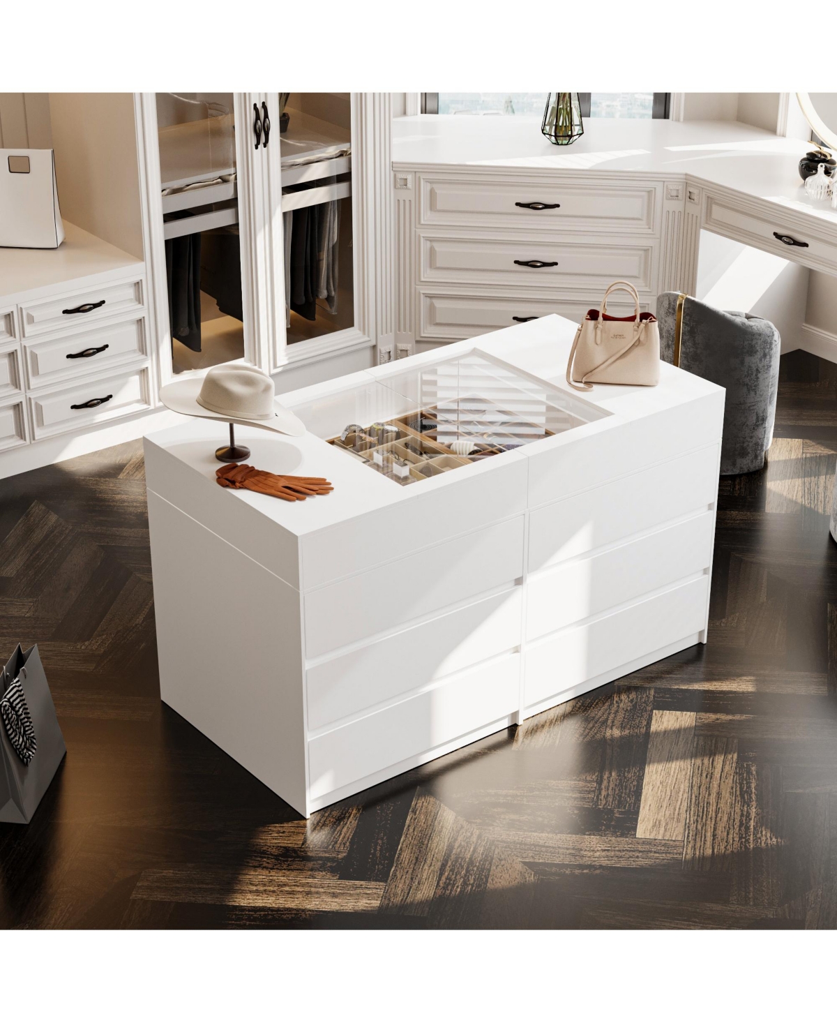 Click here for Homsee Modern 63 Inch 12-Drawer Bedroom Island - T... prices