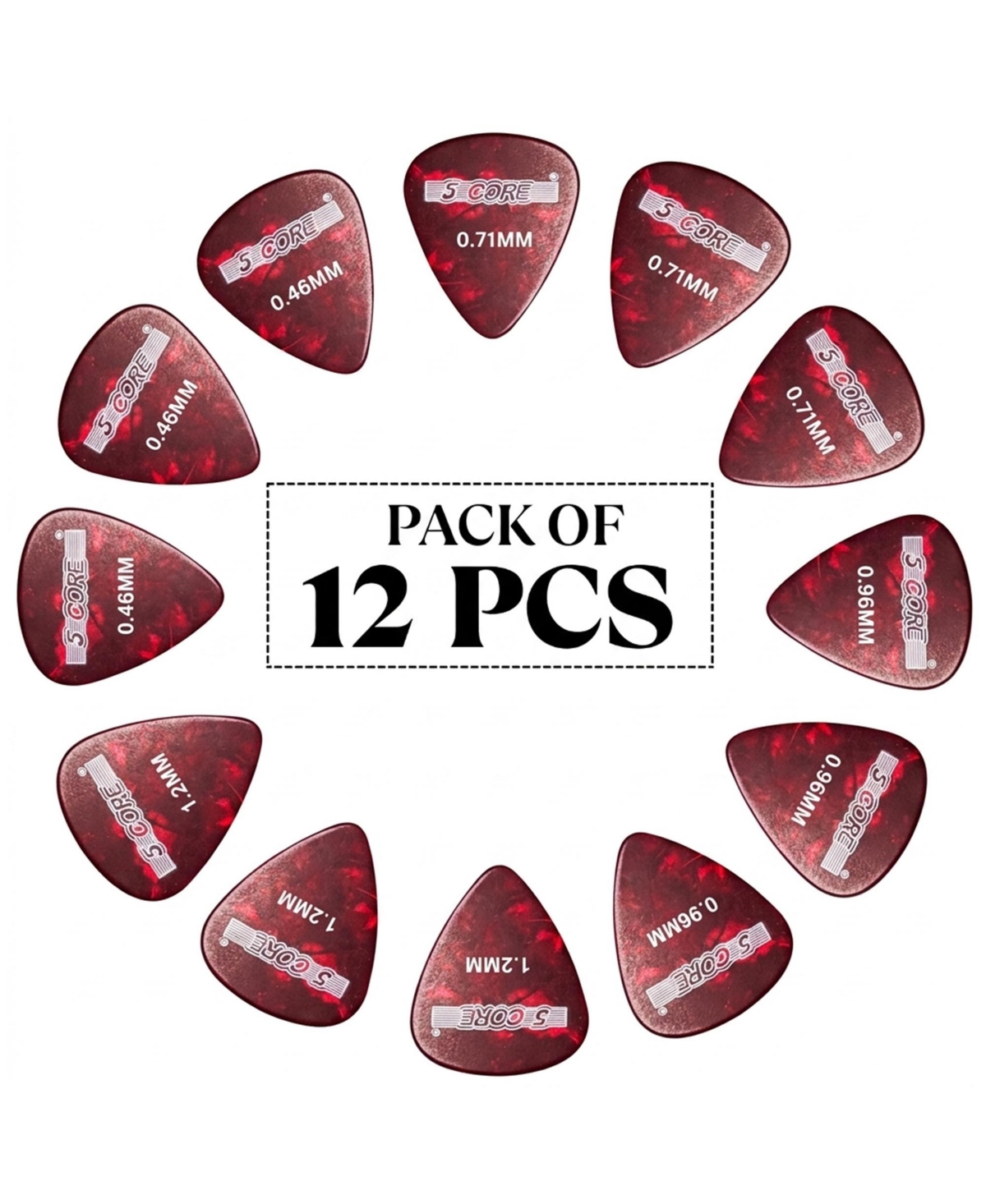 Click here for 5 Core Guitar Picks 12 Piece Celluloid Light Mediu... prices
