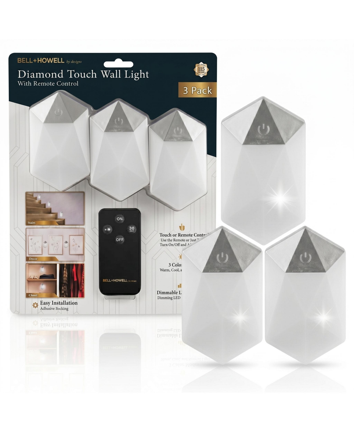 Click here for Bell + Howell 3-Pack Wireless Touch Led Wall Light... prices