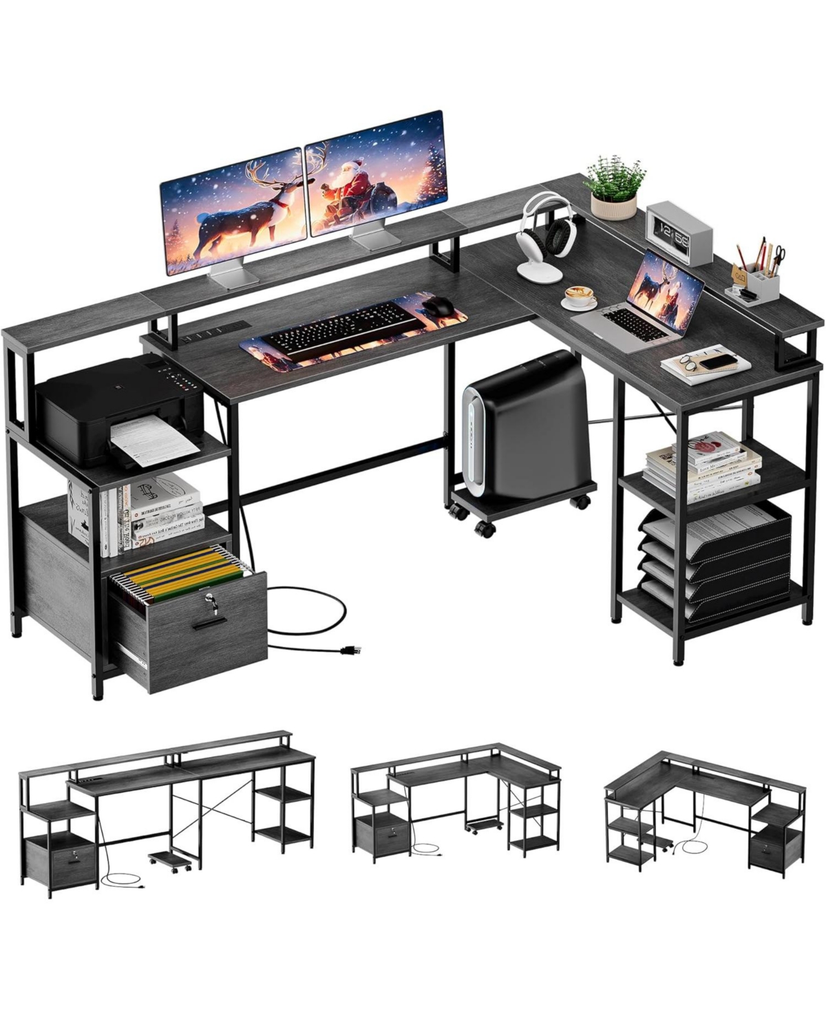 Click here for gaomon L Shaped Office Desk Reversible L Shaped Co... prices