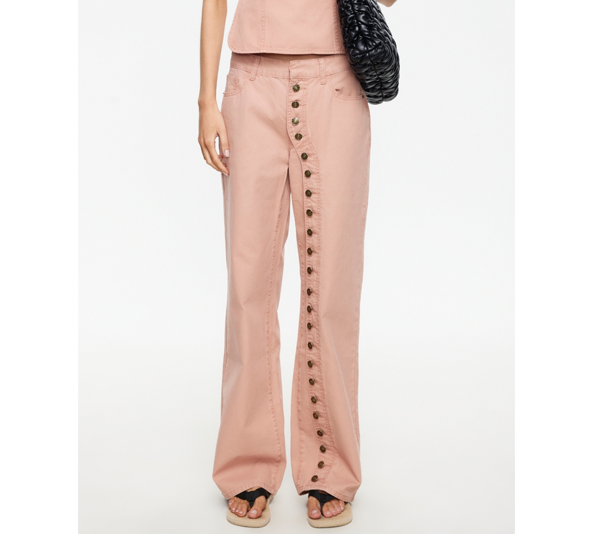 Click here for Lioness Womens Button-Front Penny Pants - Rose prices