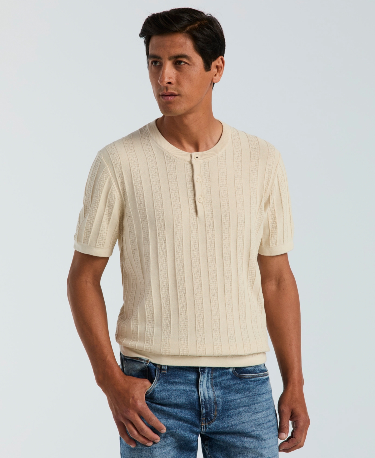 Click here for Perry Ellis Mens Cotton Stripe Crewneck Sweater -... prices