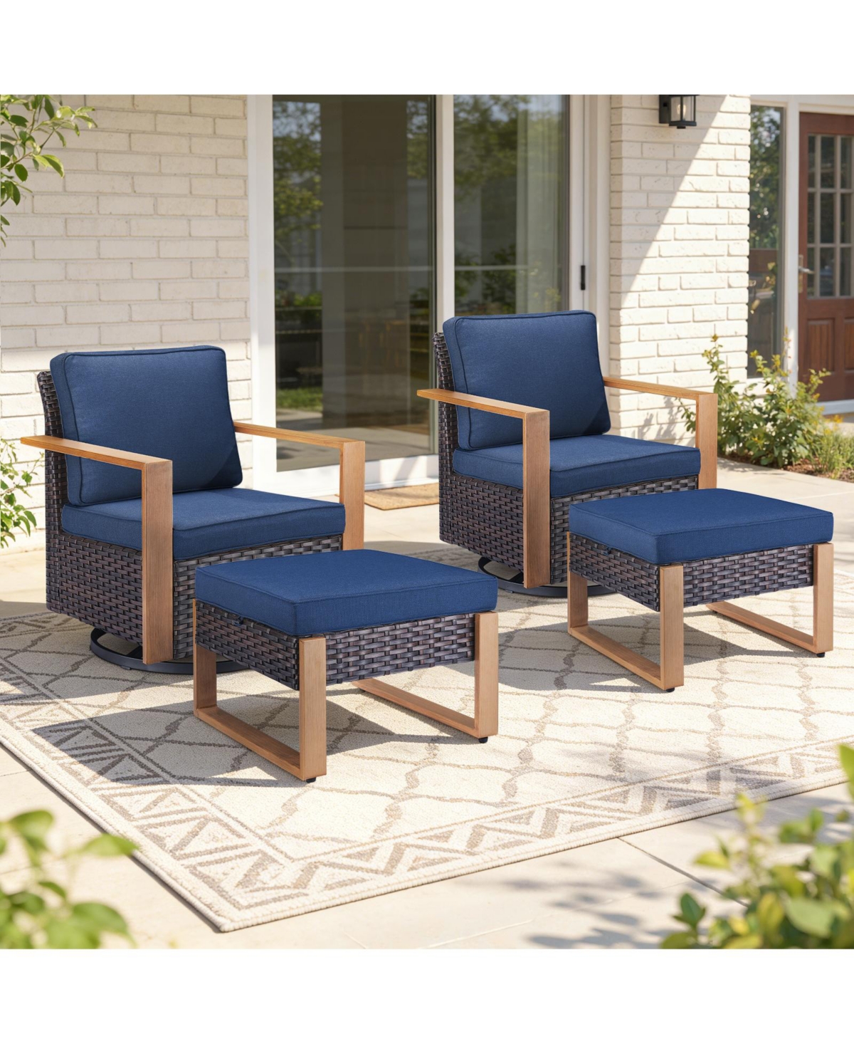 Click here for Pocassy 4 Pieces Patio Furniture Sets  Wicker Pati... prices