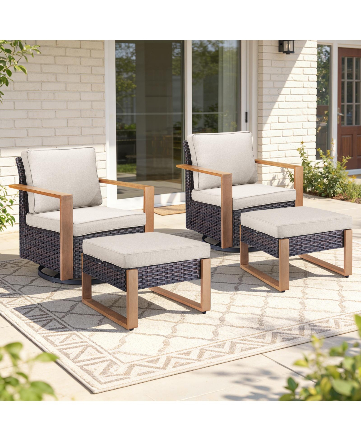 Click here for Pocassy 4 Pieces Patio Furniture Sets  Wicker Pati... prices