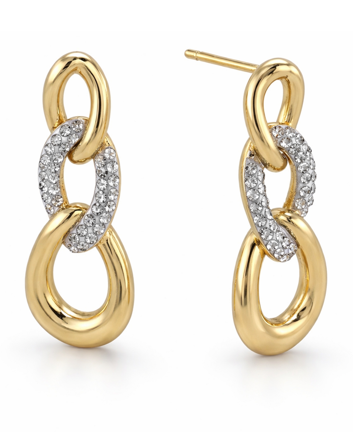Click here for And Now This Crystal Link Drop Post Earrings - Gol... prices