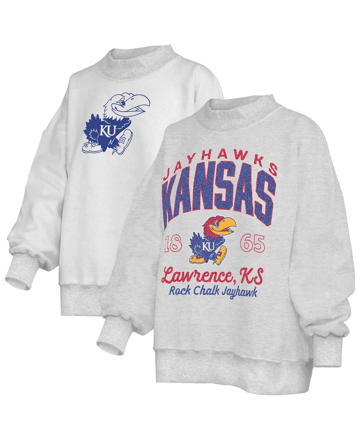 Click here for Pressbox Womens Heather Gray Kansas Jayhawks Rever... prices