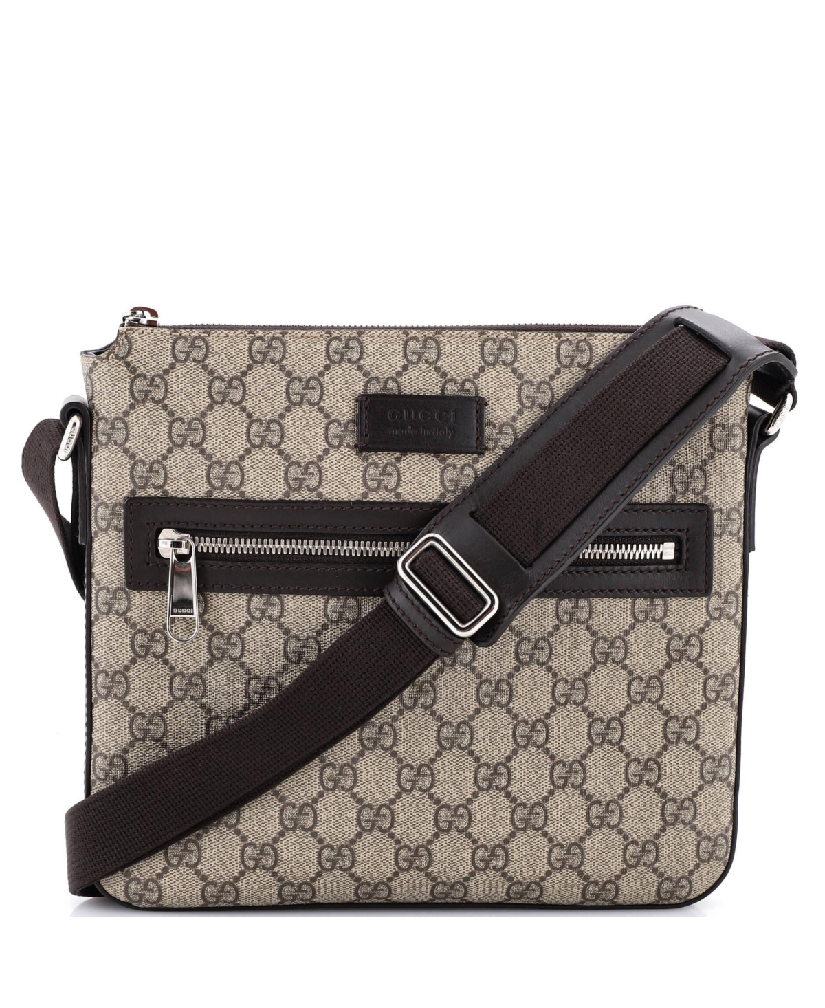 Click here for Pre-Owned Gucci Medium Web Strap Front Zip Messeng... prices