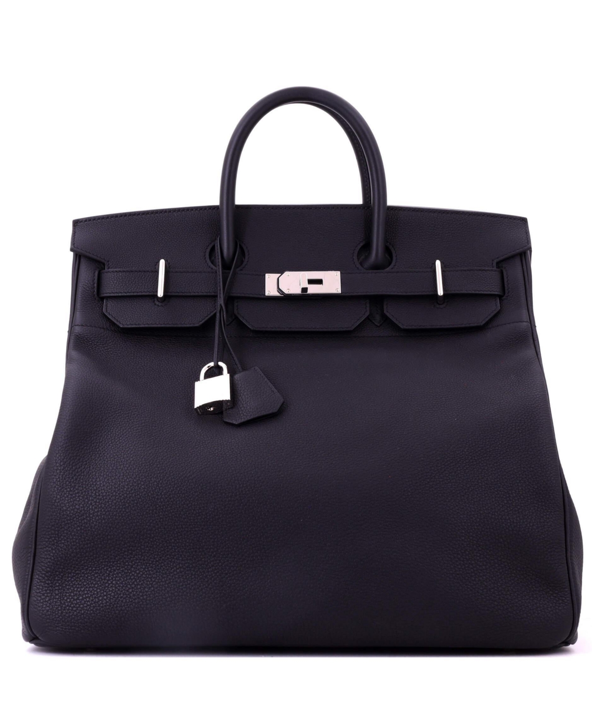 Click here for Pre-Owned HERMES Hac 40 Handbag Black Togo with Pa... prices