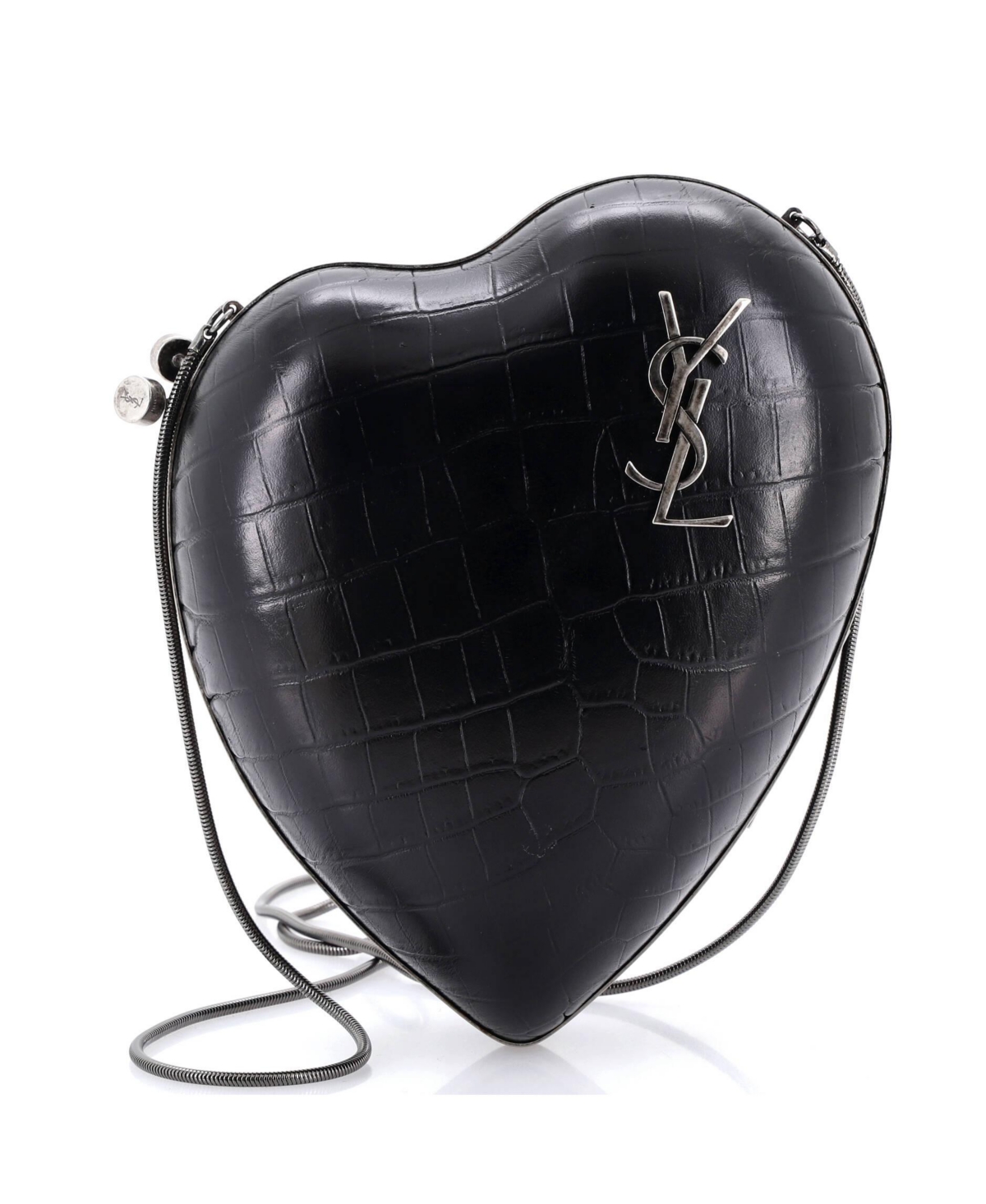 Click here for Pre-Owned Saint Laurent Love Heart Chain Box Clutc... prices