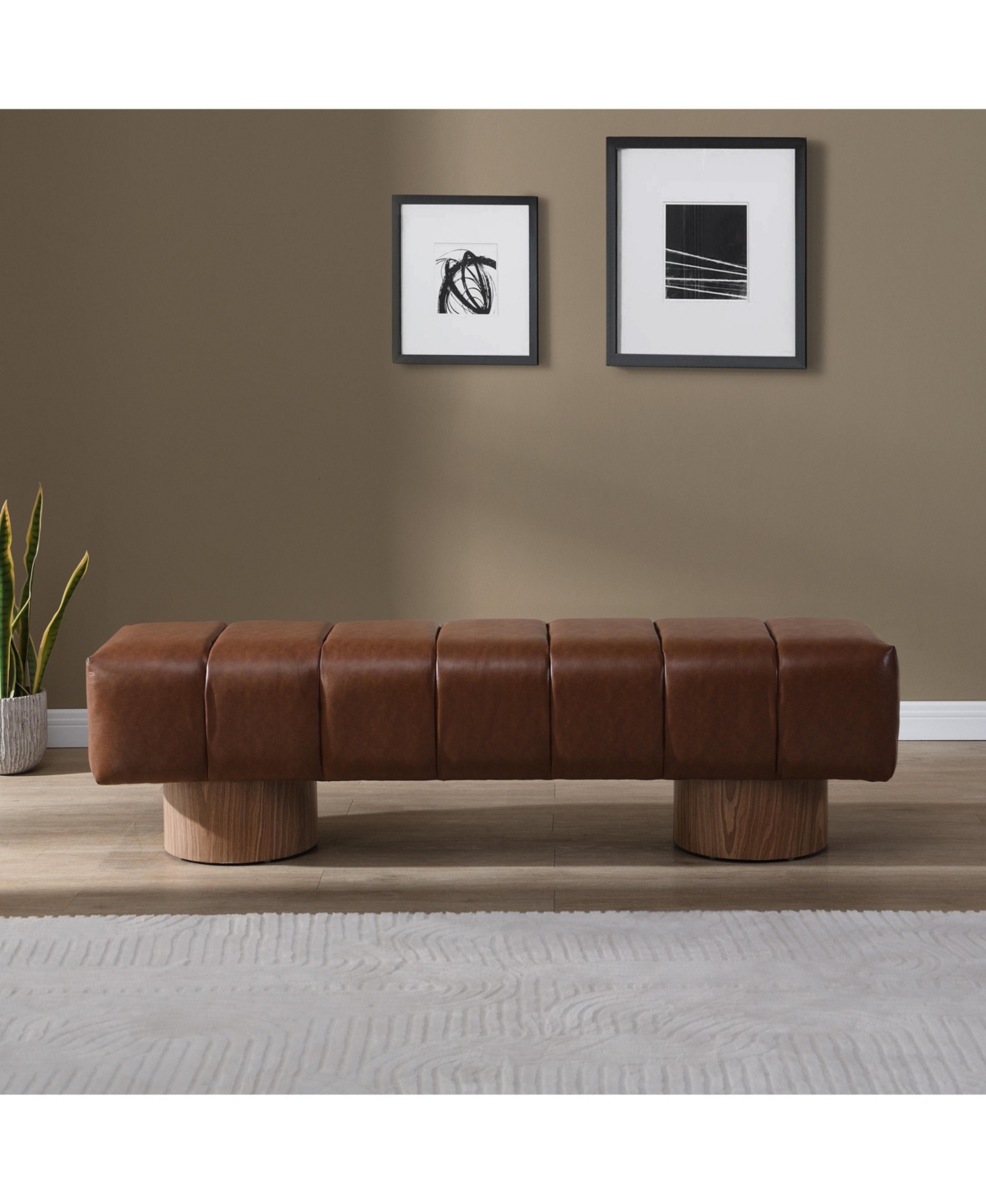 Click here for flynama 64 Pu Bench - No-Assembly Faux Leather Sea... prices