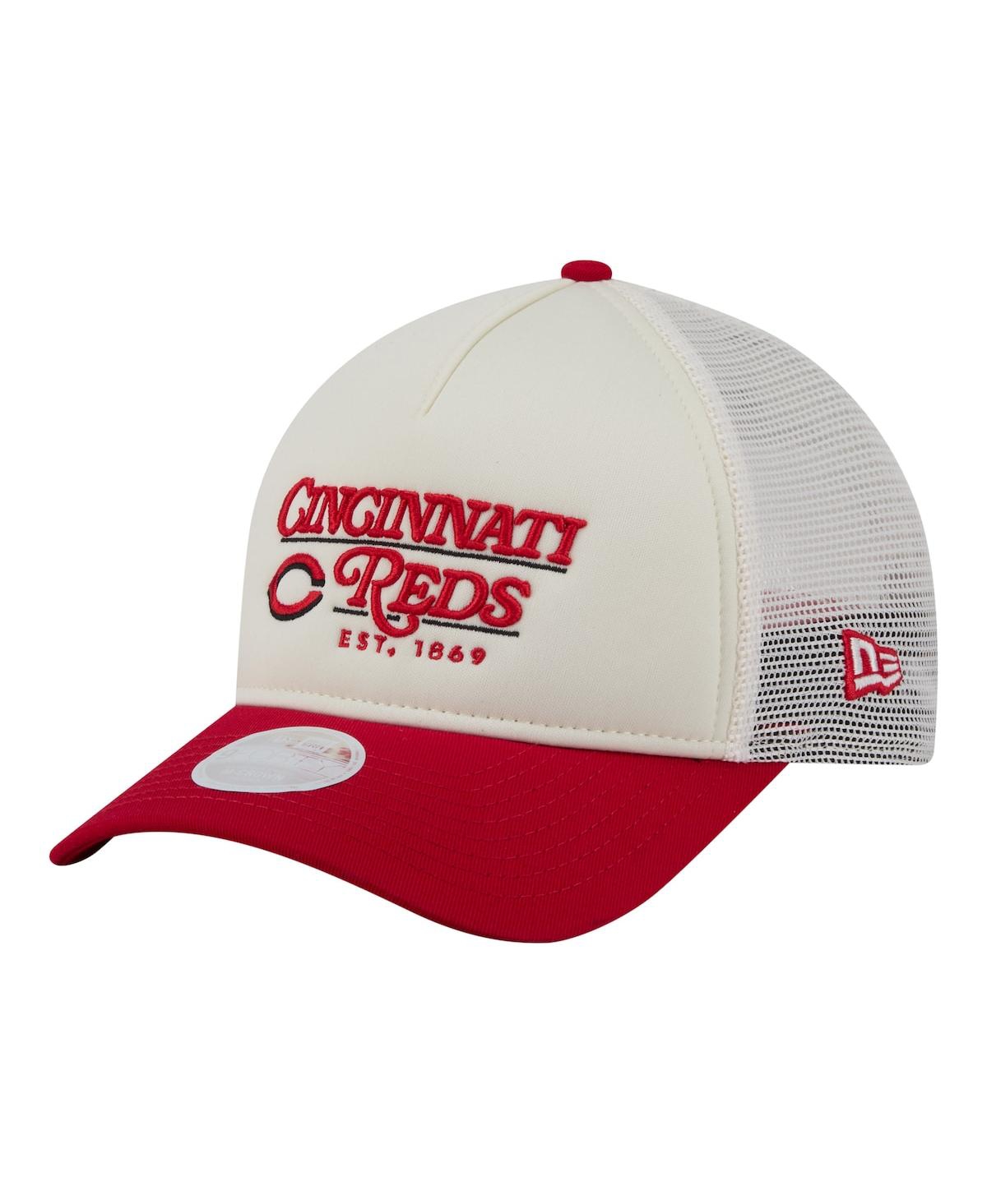Click here for New Era Womens Light Beige/Red Cincinnati Reds Ret... prices
