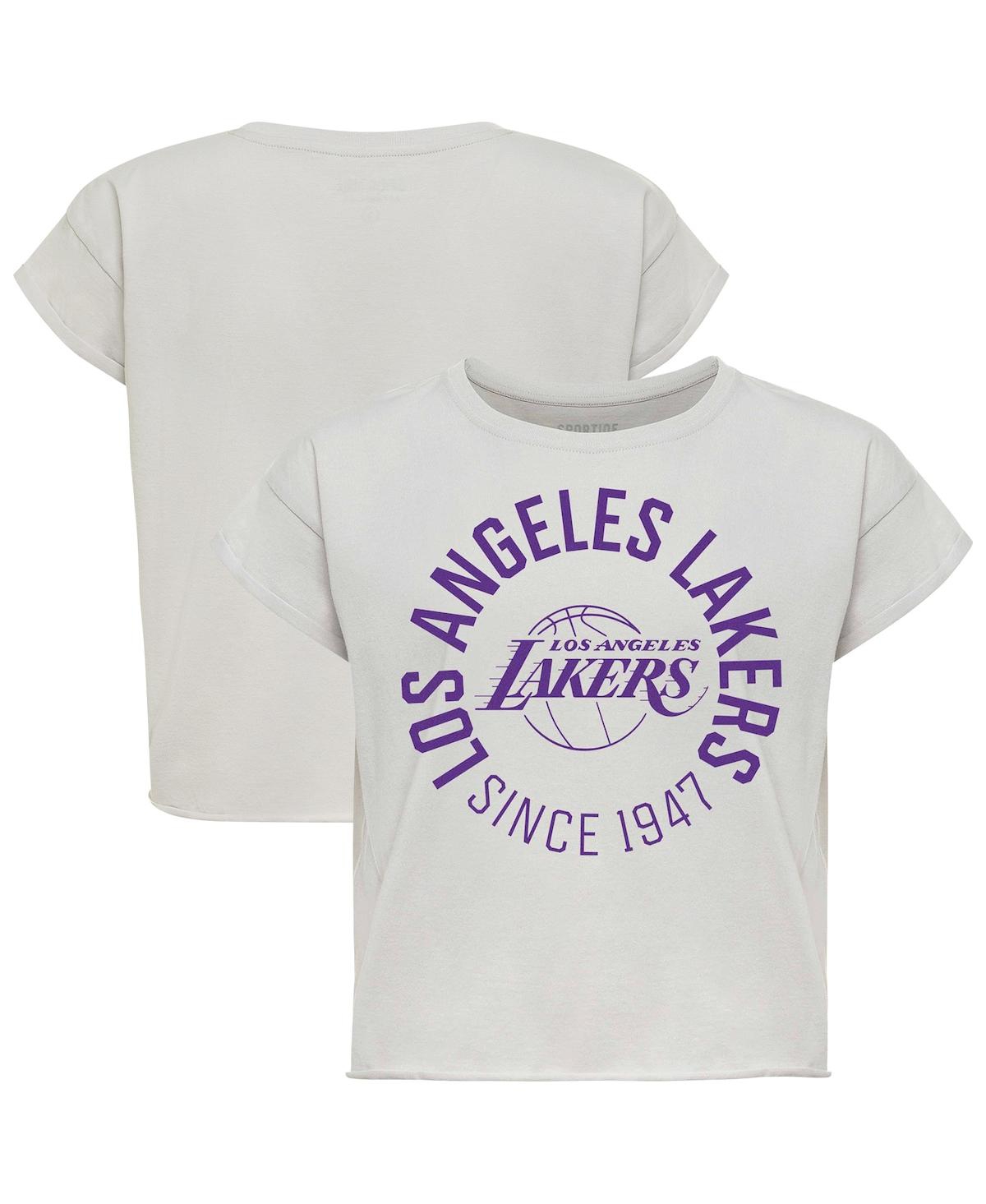 Click here for Sportiqe Womens Gray Los Angeles Lakers Cropped Ge... prices