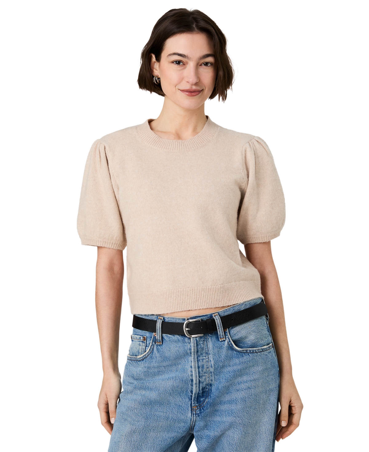 Click here for French Connection Womens Yulia Knit Puff-Sleeve To... prices