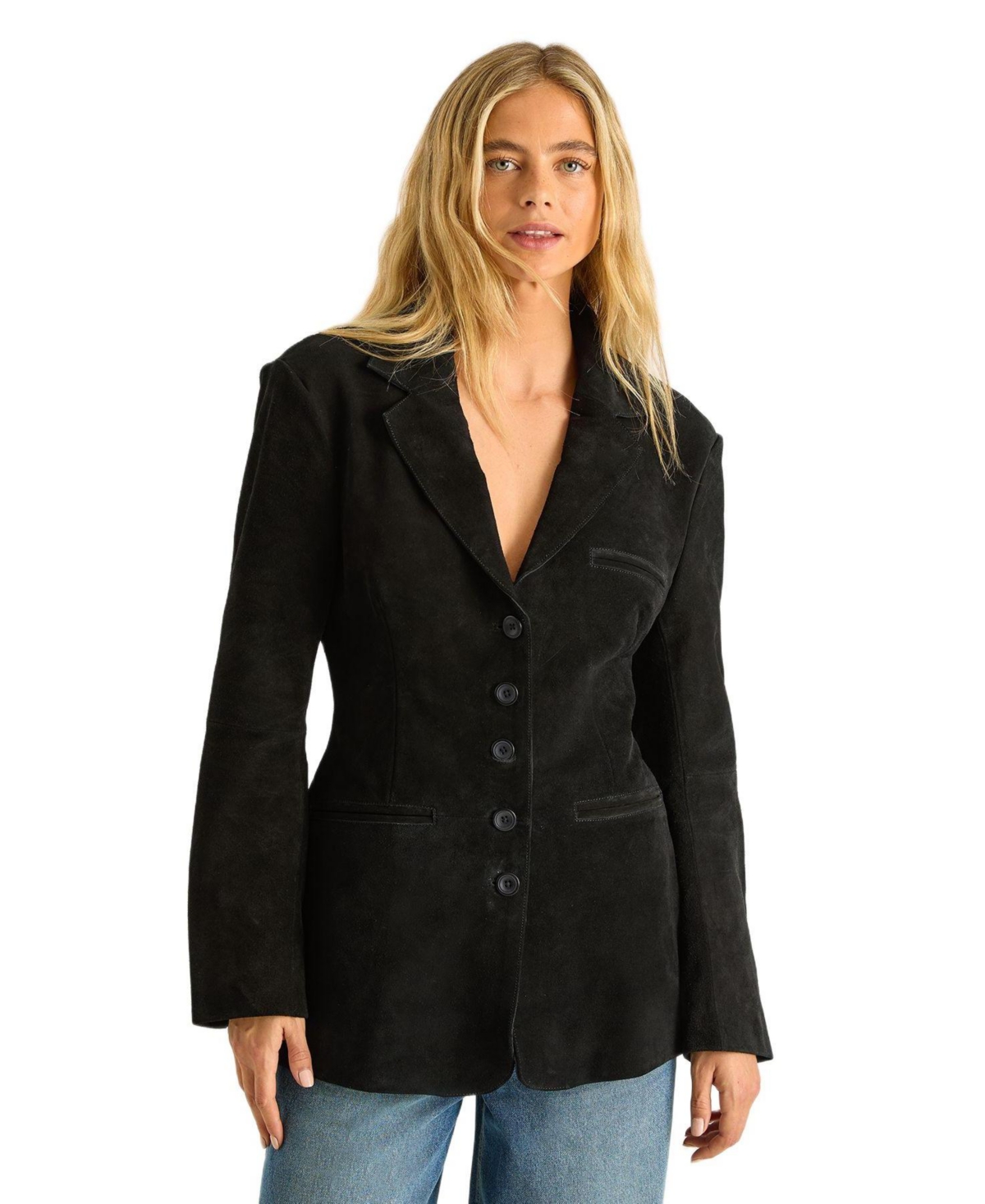 Click here for Nasty Gal Womens Real Suede Cinched Waist Blazer -... prices