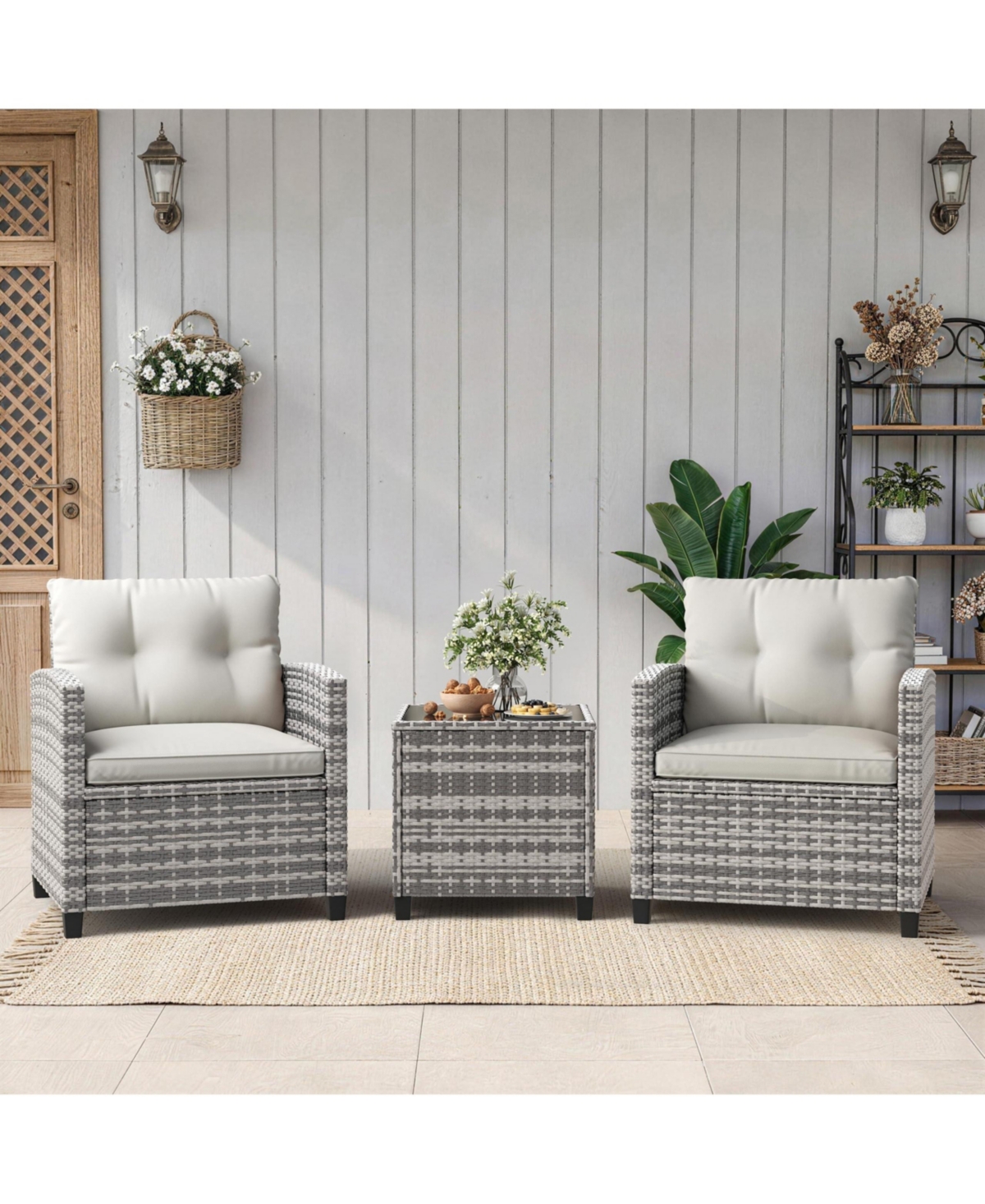 Click here for gaomon 3 Pieces Patio Furniture Set  Pe Ratta  Out... prices