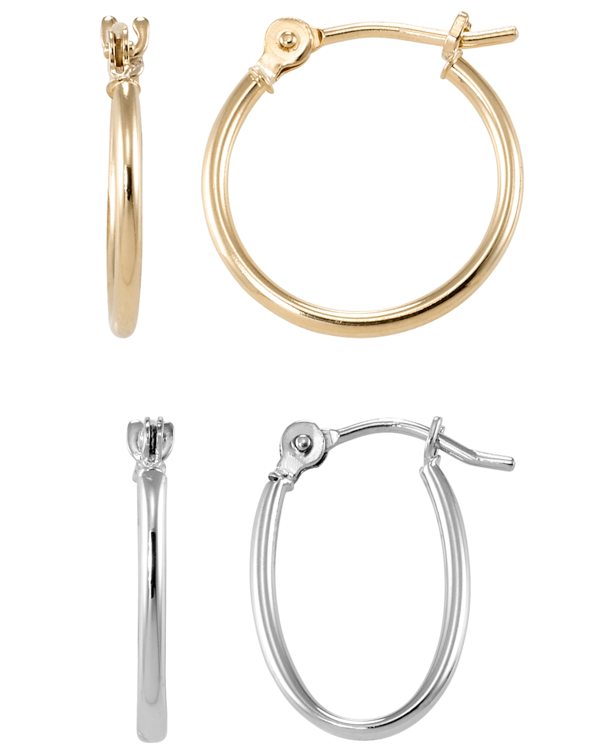 Click here for Italian Gold 2-Piece Round & Oval Hoop Earrings Se... prices