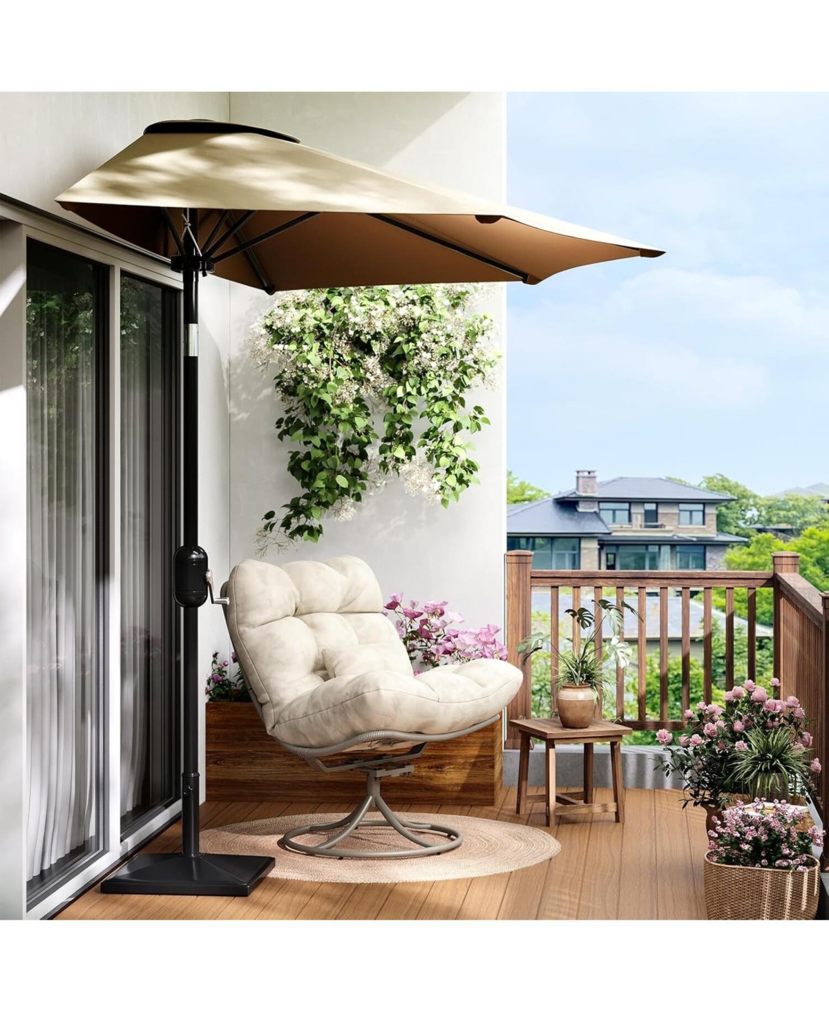 Click here for gaomon 9FT Half Patio Umbrella with Smooth Crank L... prices