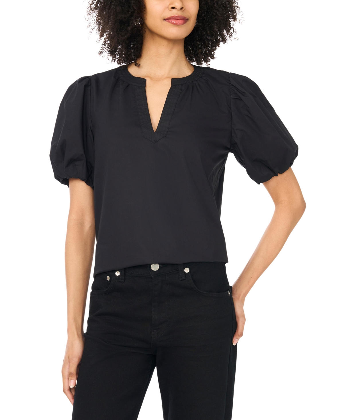 Click here for Vince Camuto Womens Organdy Short-Sleeve Puff Blou... prices