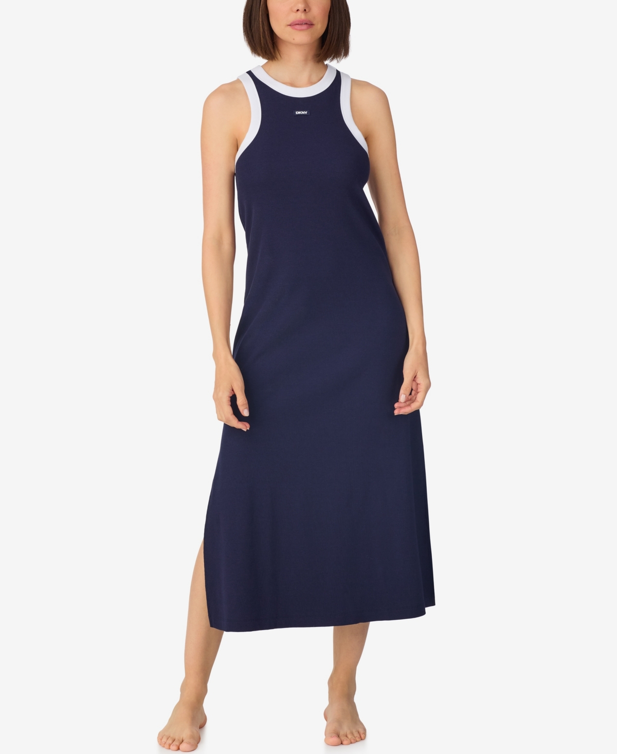 Click here for Dkny Womens Rib Maxi Tank Sleep Chemise - Navy prices