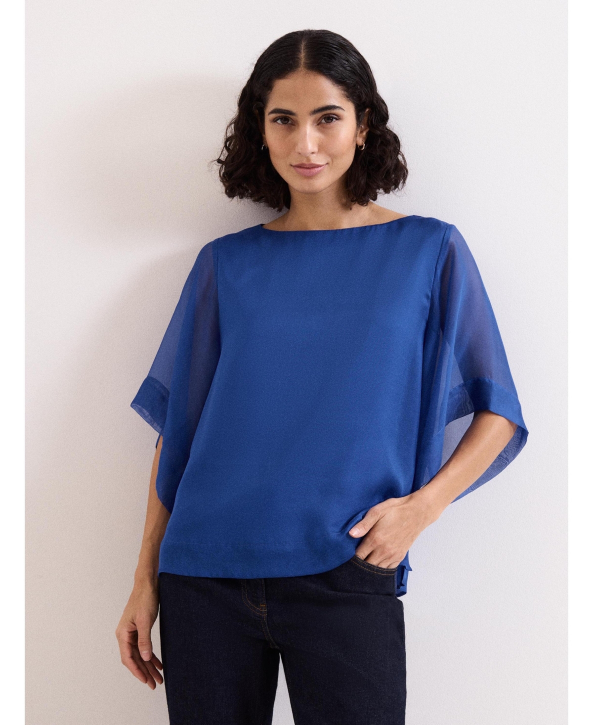 Click here for Phase Eight Womens Florence Silk Blouse - Blue prices