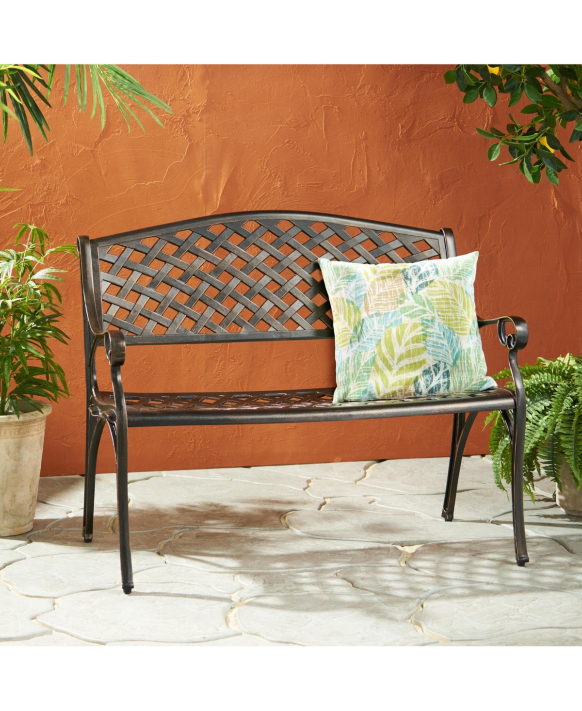 Click here for Flynama Cast Aluminum Garden Bench Outdoor Patio B... prices
