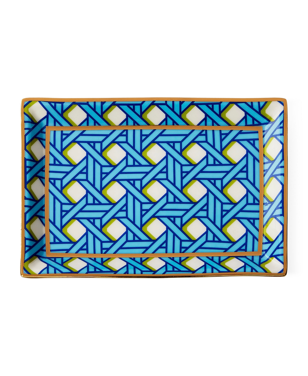 Click here for Jonathan Adler Basketweave 7 Rectangle Tray - Blue... prices