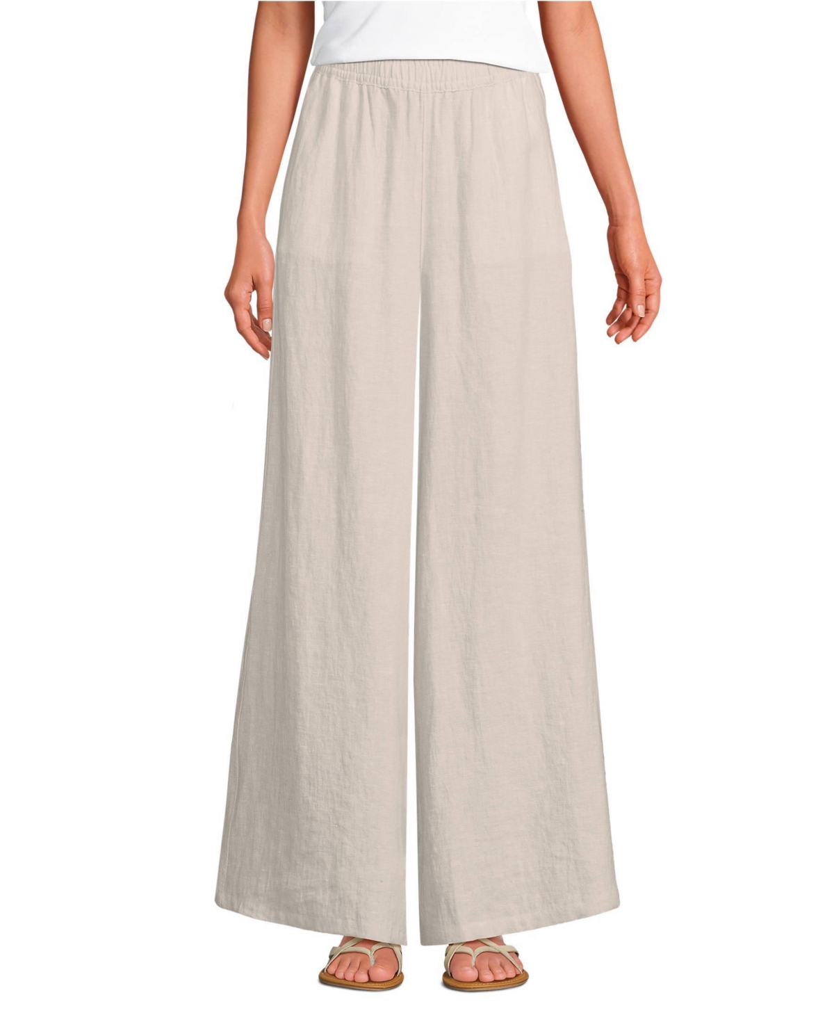 Click here for Lands End Womens Linen High Rise Palazzo Pants - S... prices