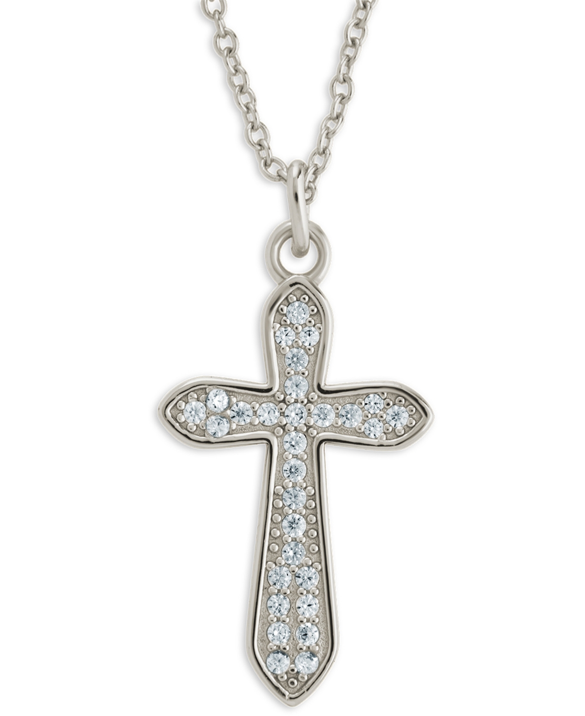 Click here for Sterling Forever Rhodium-Plated Brass Pave Cubic Z... prices
