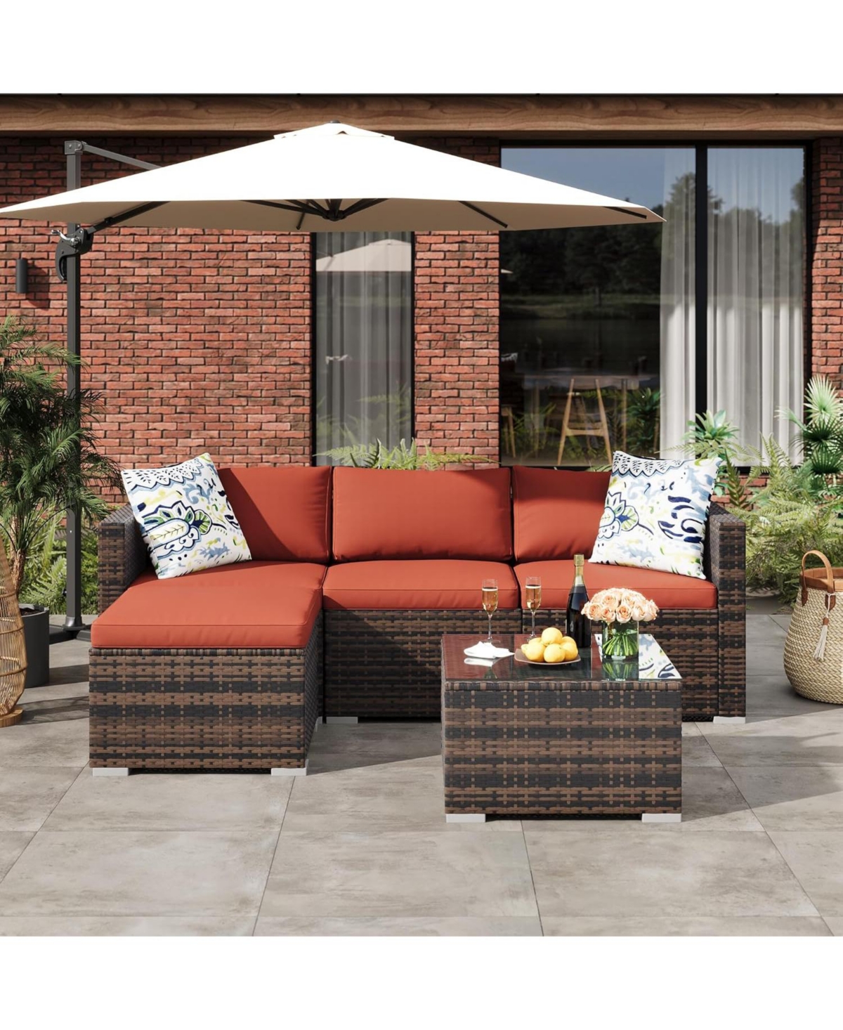 Click here for gaomon 5-Piece Patio Conversation Set with Glass S... prices