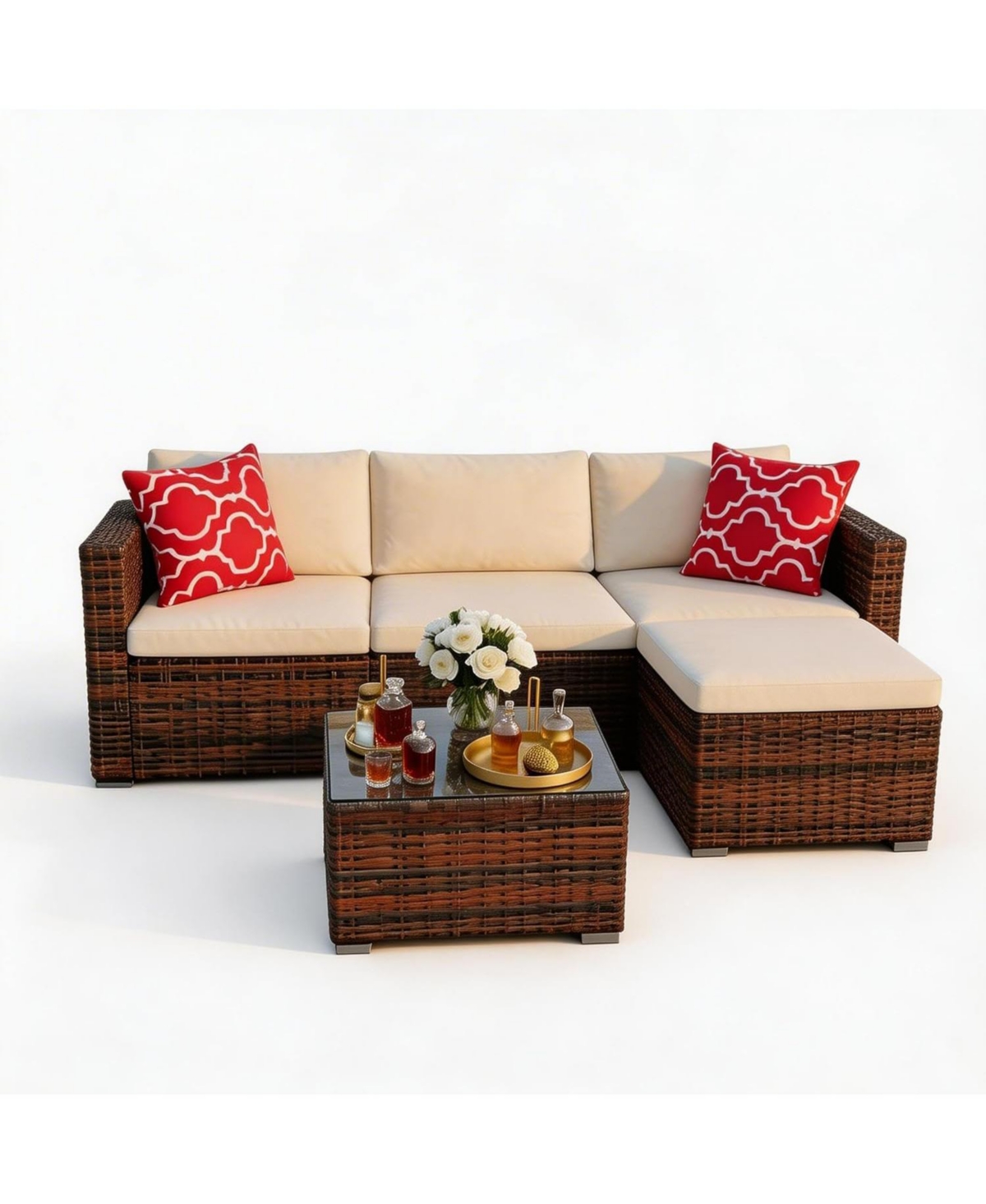 Click here for gaomon 5-Piece Patio Conversation Set with Glass S... prices