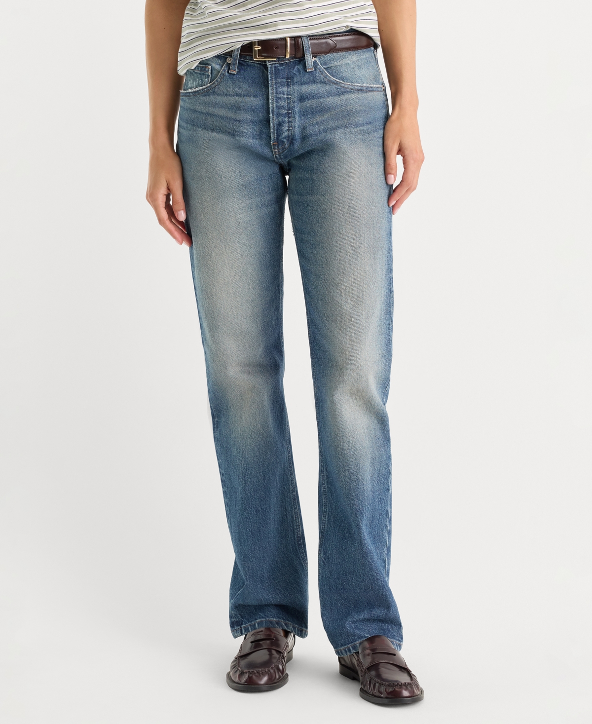 Click here for Good American Womens Vintage Straight Mid-Rise Jea... prices