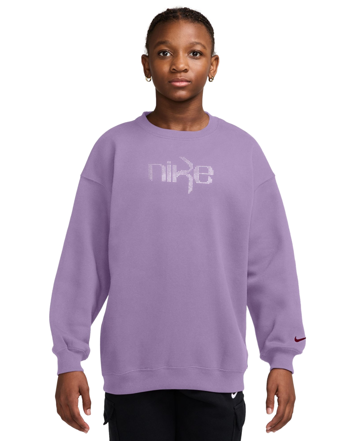Click here for Nike Girls 7-16 Oversized Crewneck Sweatshirt - Vi... prices