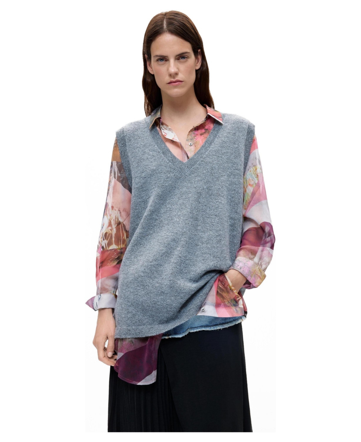 Click here for Desigual Womens Combined Shirt Dress - Dark grey prices