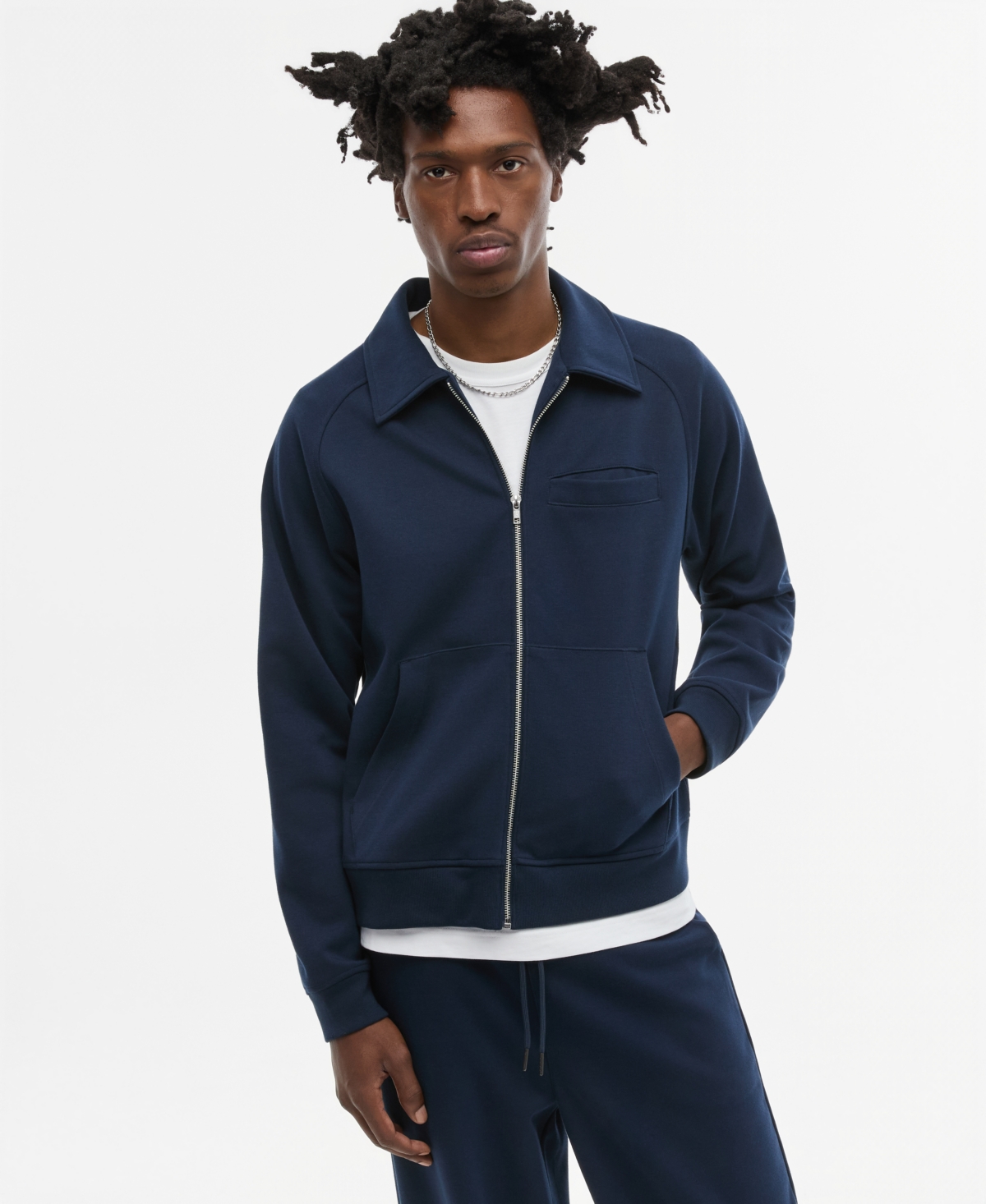 Click here for Mode of One Mens Relaxed-Fit Sweatshirt-Knit Jacke... prices