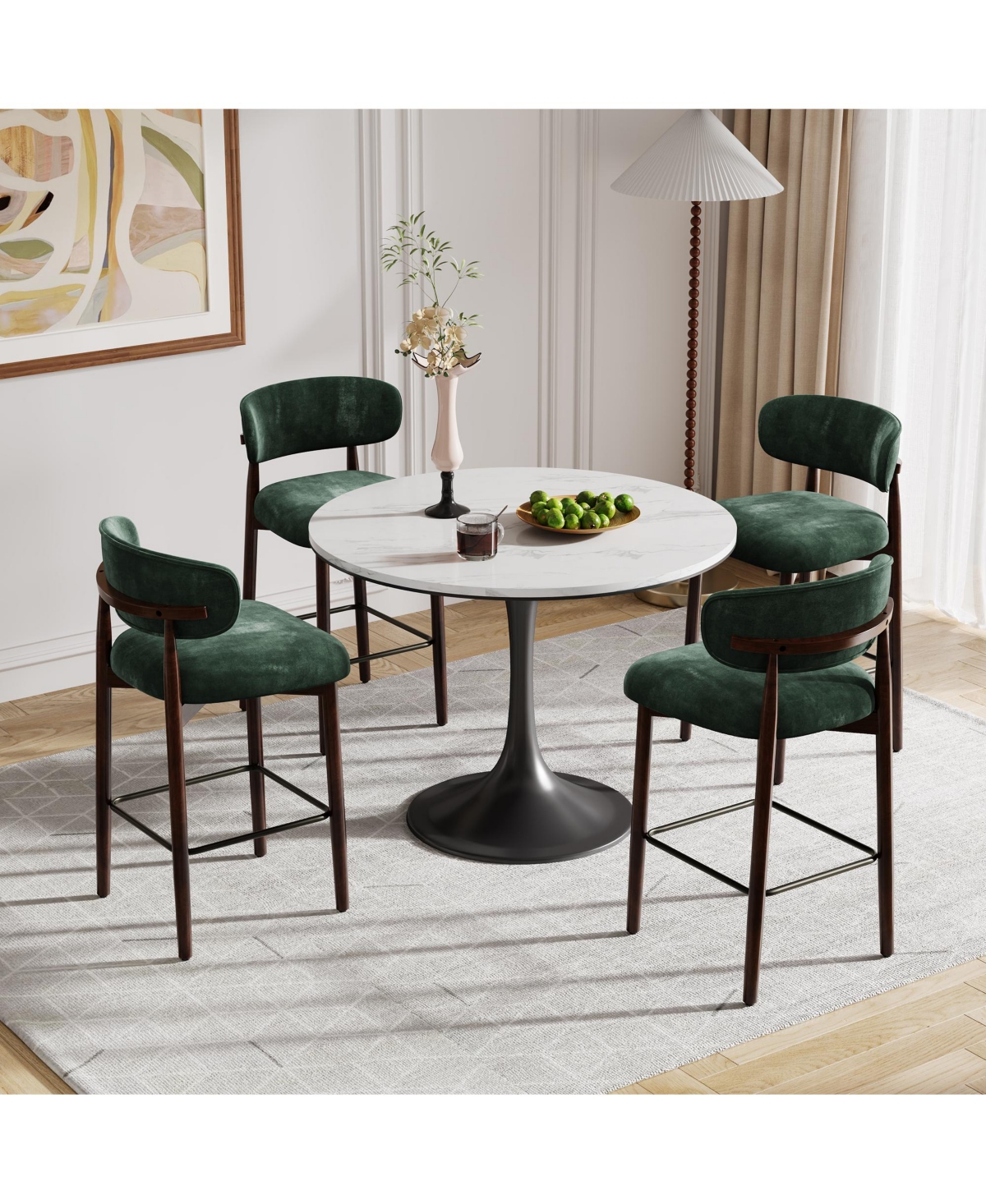 Click here for homfan 2/4 Upholstered Bar Stools  Counter Height... prices