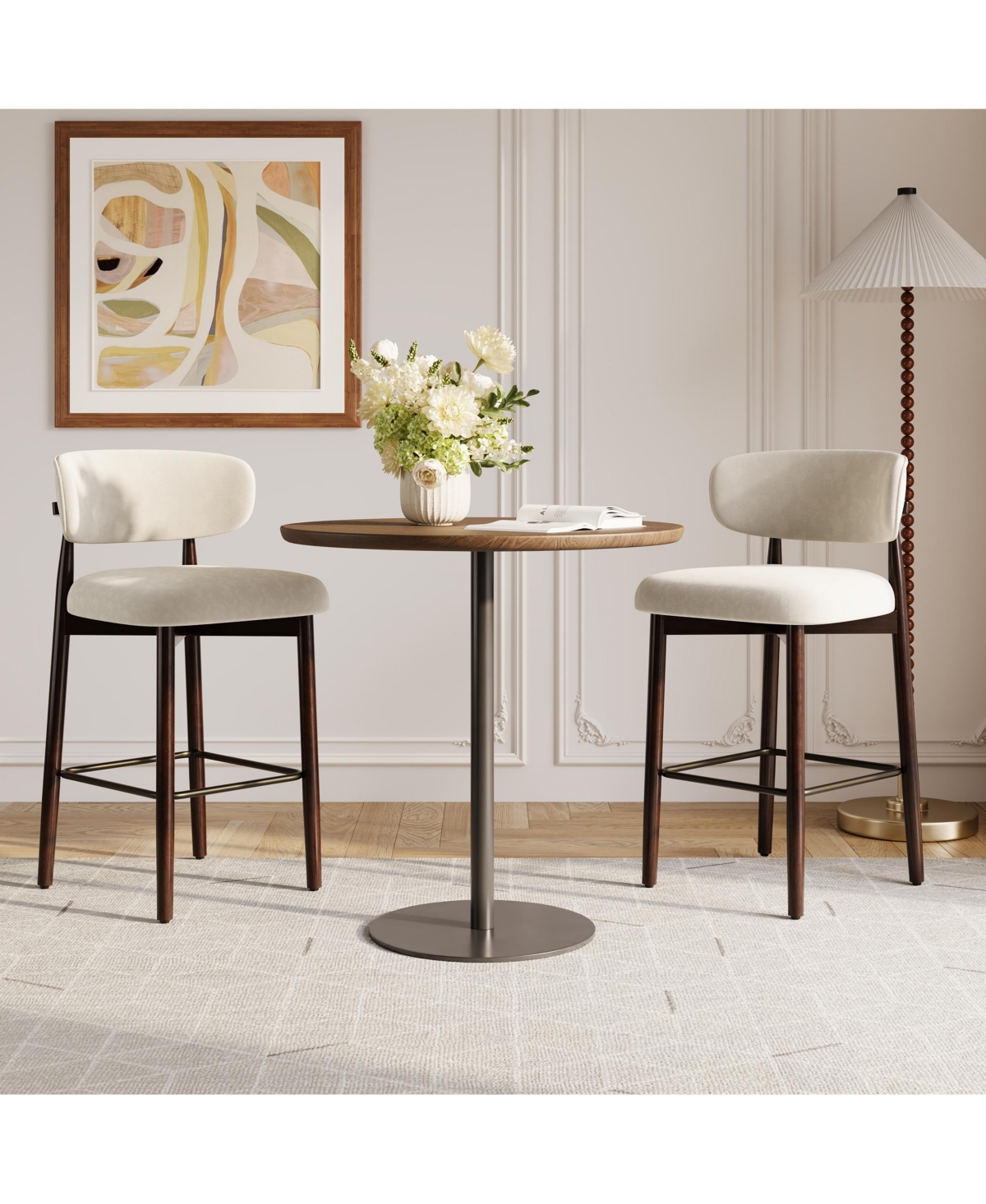 Click here for homfan 2/4 Upholstered Bar Stools  Counter Height... prices