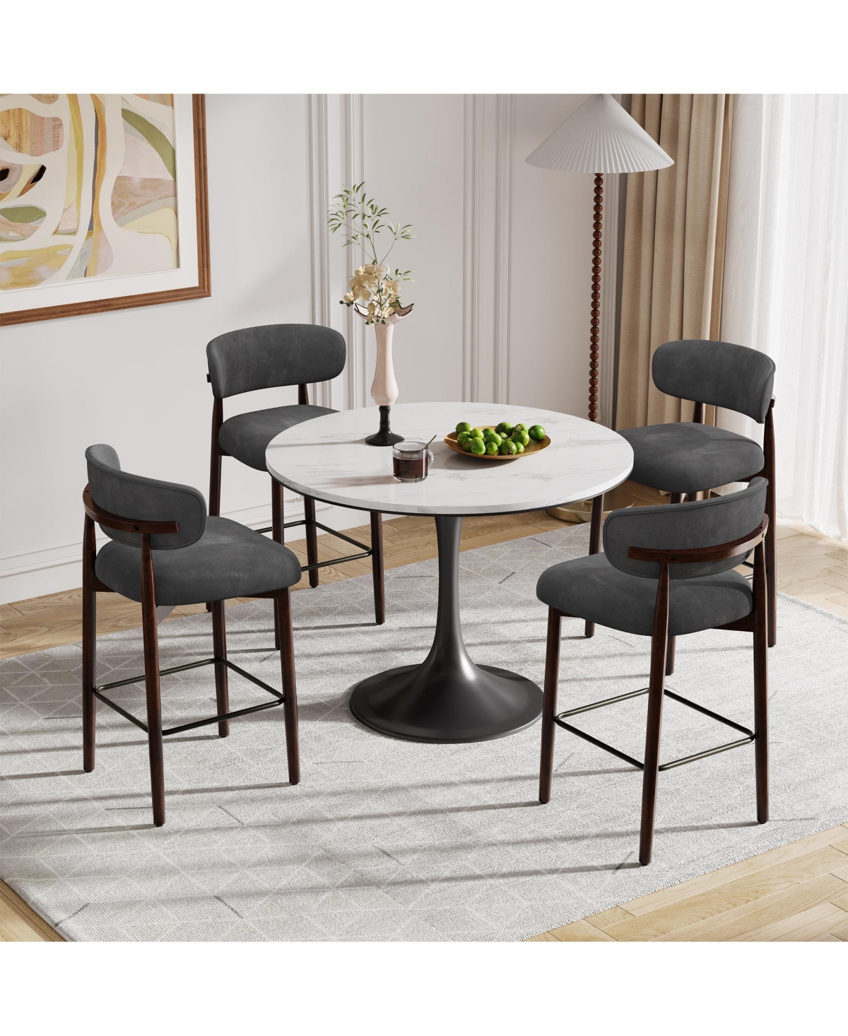 Click here for homfan 2/4 Upholstered Bar Stools  26 Counter Heig... prices