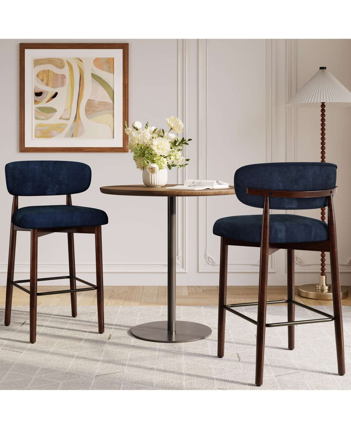Click here for homfan 2/4 Upholstered Bar Stools  26 Counter Heig... prices