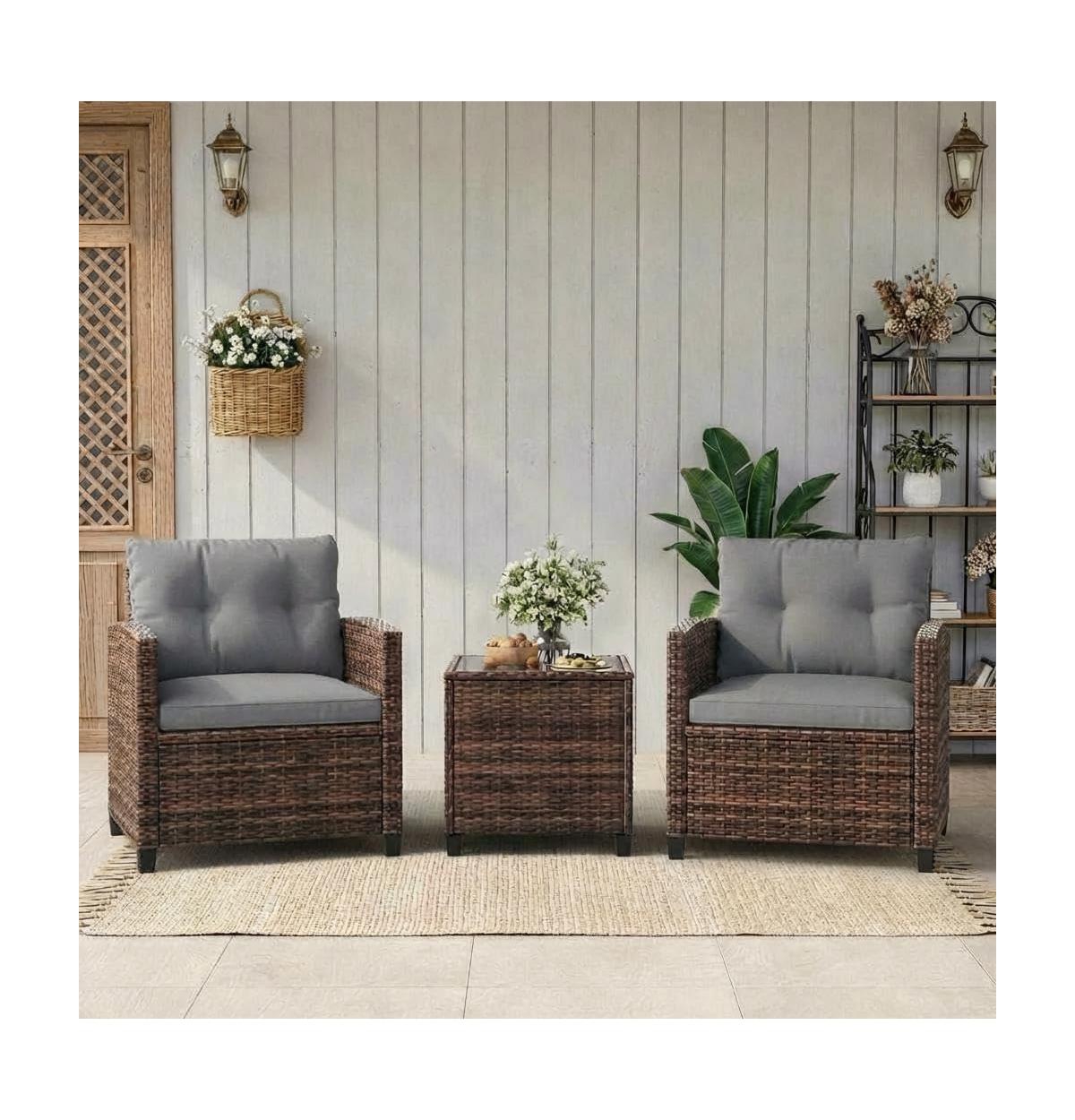 Click here for gaomon 3 Pieces Patio Furniture Set  Pe Ratta  Out... prices