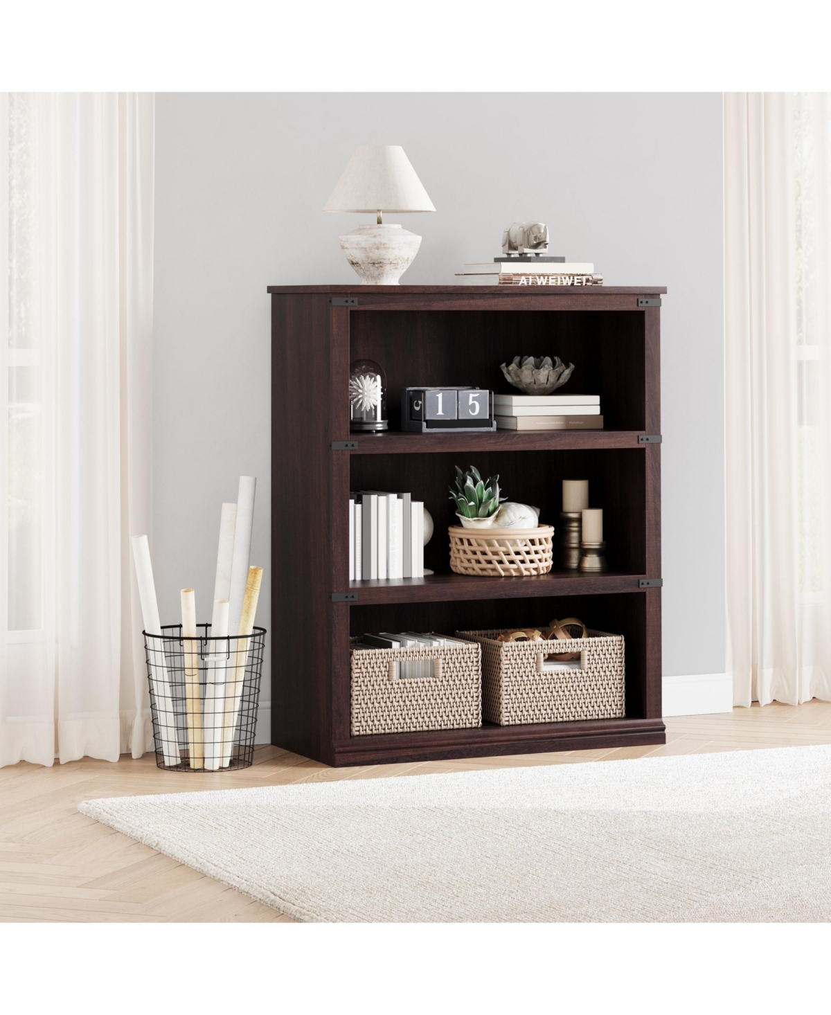 Click here for gaomon 3 Tier Bookcase  Low Bookcase Wooden 3 Shel... prices