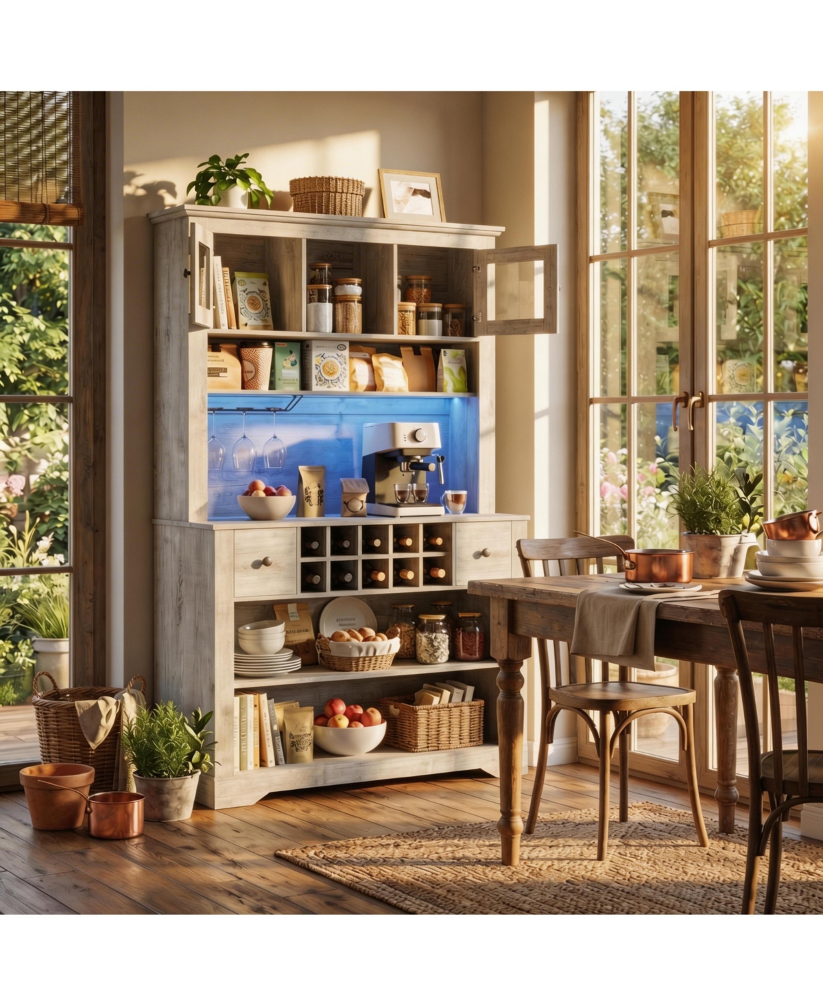 Click here for homfan 68.7 Inch Kitchen Pantry Cabinet with Led L... prices