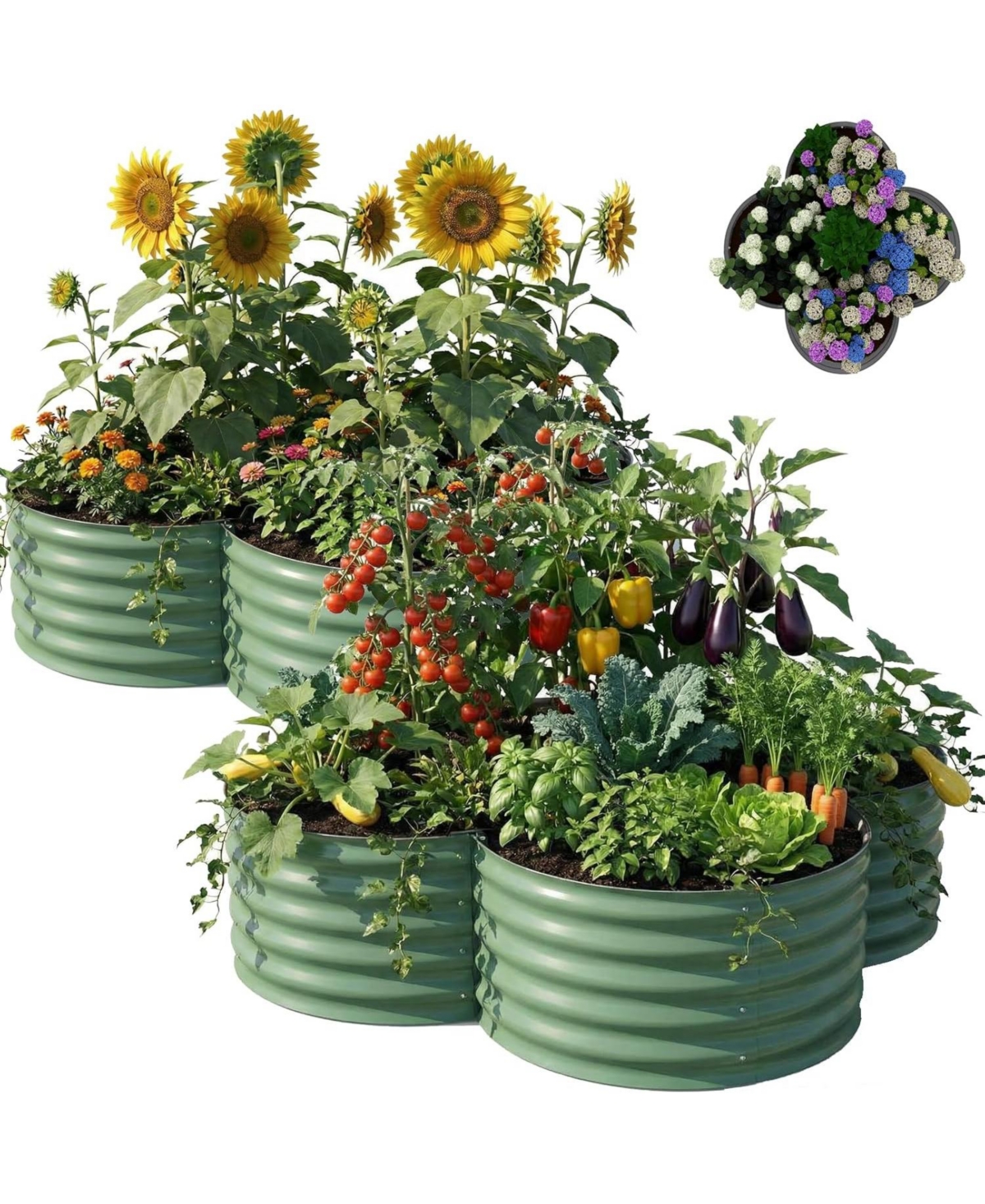 Click here for Xo 2-Pack 4x4x1FT Galvanized Raised Garden Bed  Me... prices