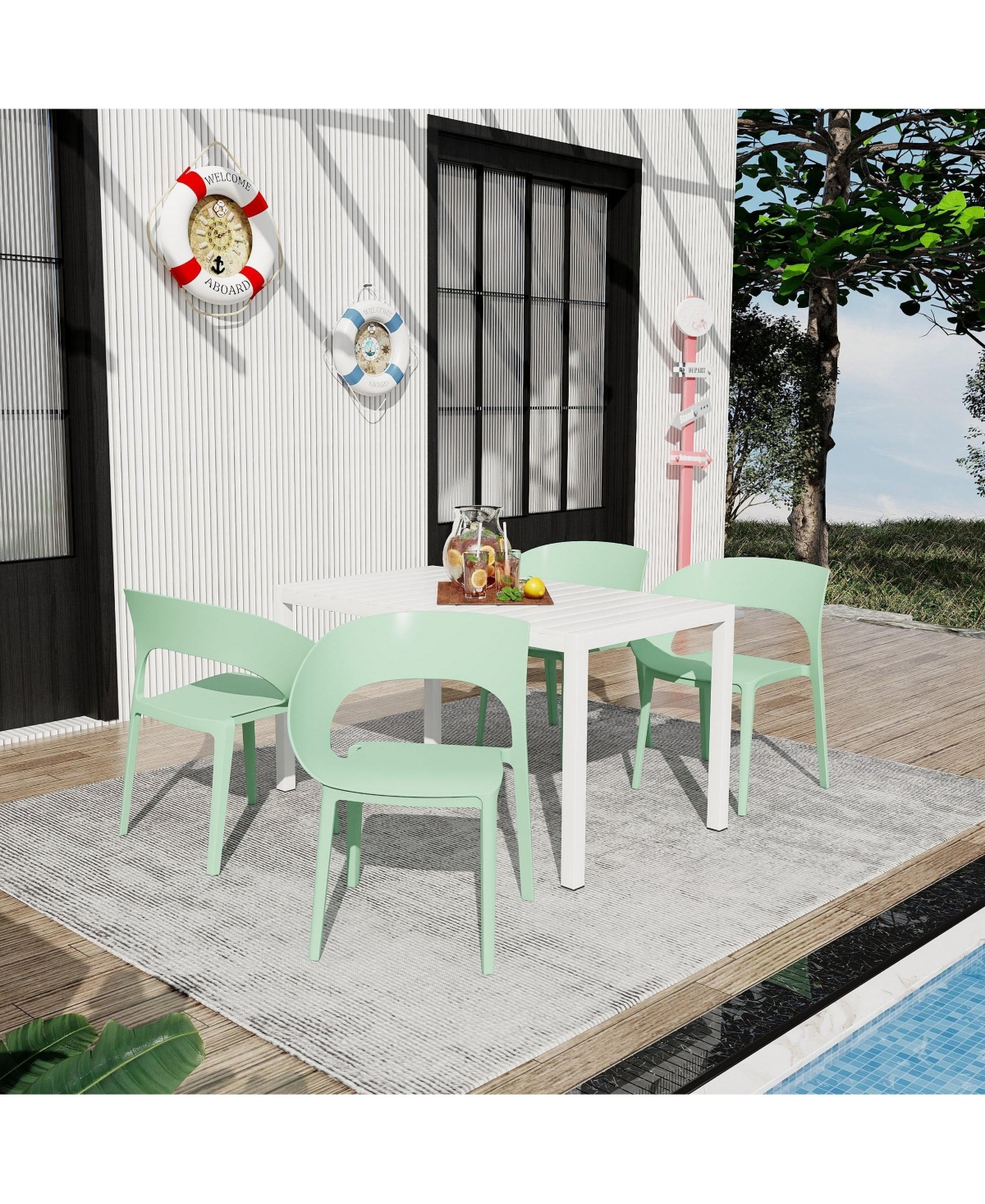 Click here for Mondawe 5-Piece Outdoor Dining Set - 55 Inch Table... prices