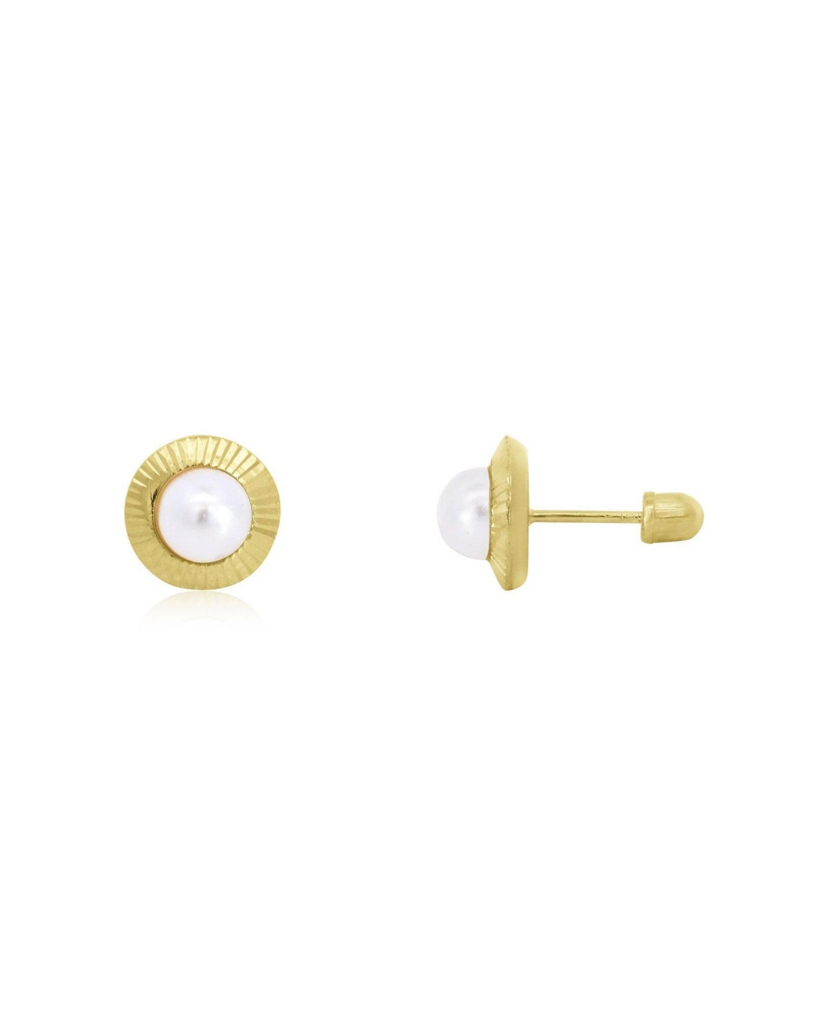 Click here for The Lovery Fluted Pearl Screw Back Stud Earrings -... prices