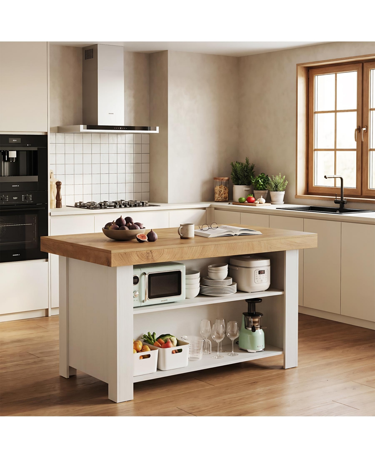 Click here for Tribesigns 3-Tier Farmhouse Kitchen Island with La... prices