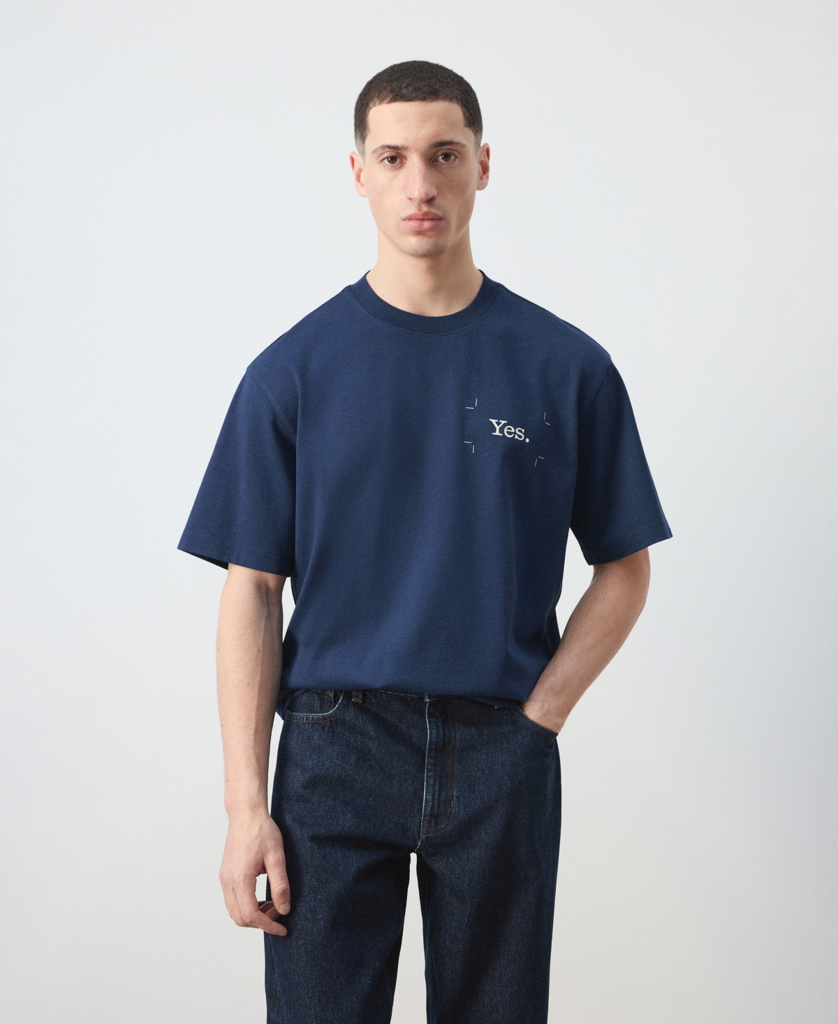 Click here for Mango Mens Cotton Printed T-Shirt - Ink Blue prices